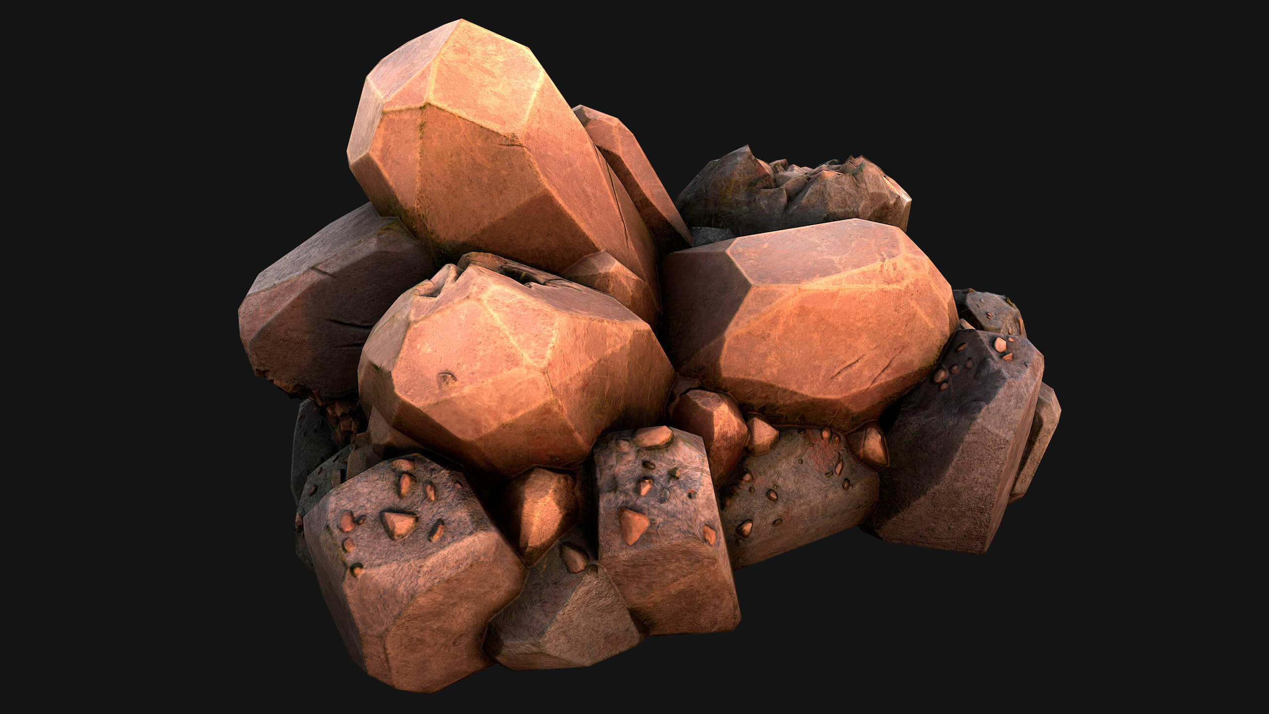 Copper Ore Metal Deposits for Mine - 3D Model by Dereza