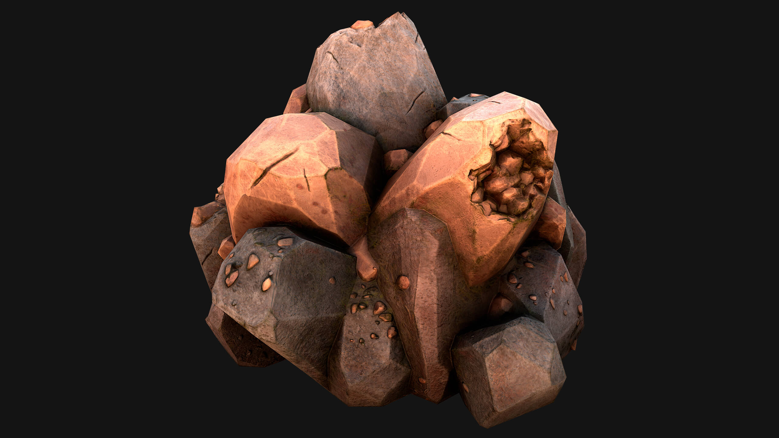 Copper Ore Metal Deposits for Mine - 3D Model by Dereza