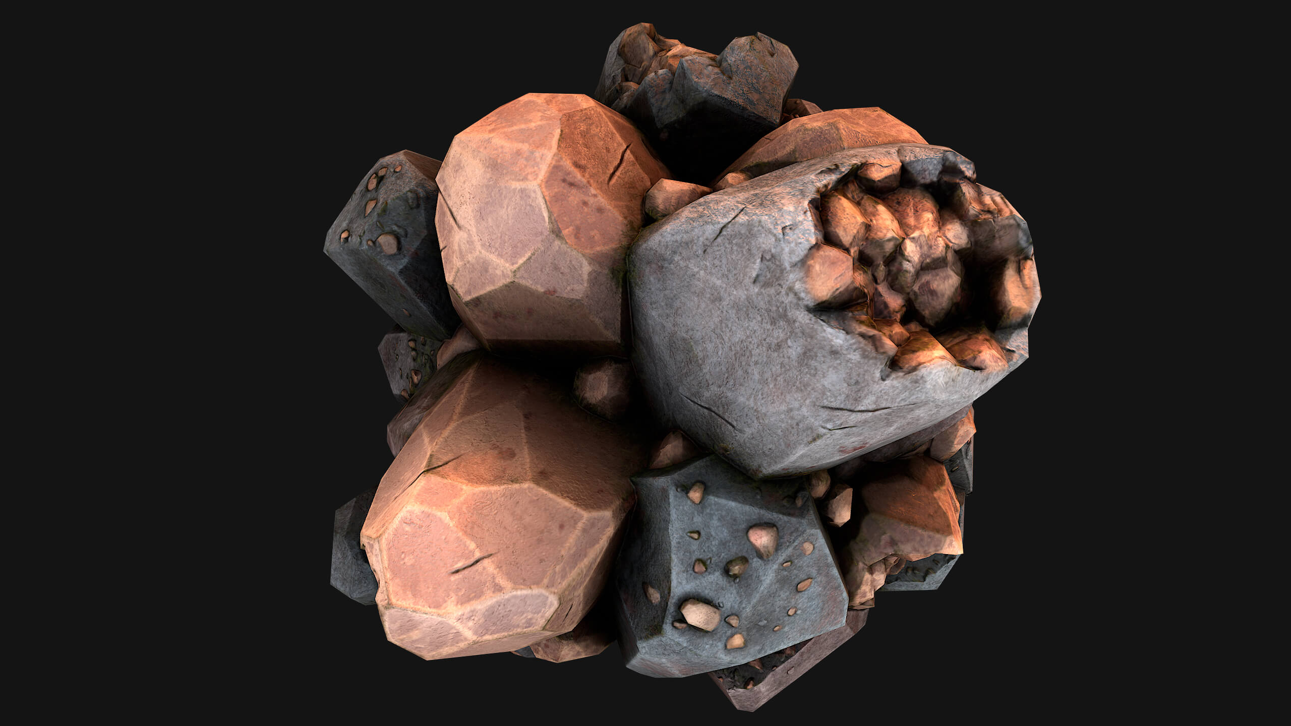 Copper Ore Metal Deposits for Mine - 3D Model by Dereza