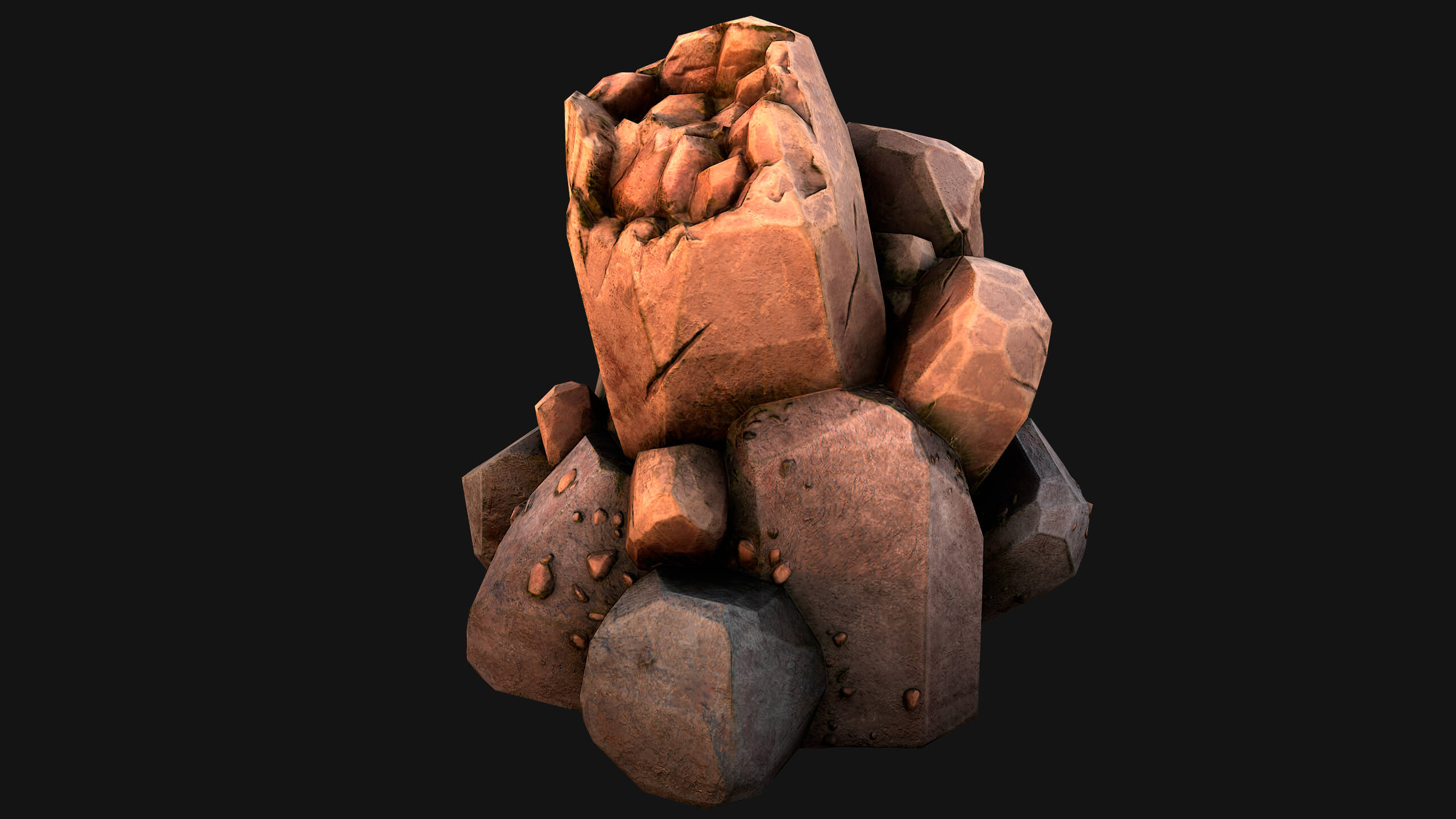 Copper Ore Metal Deposits for Mine - 3D Model by Dereza
