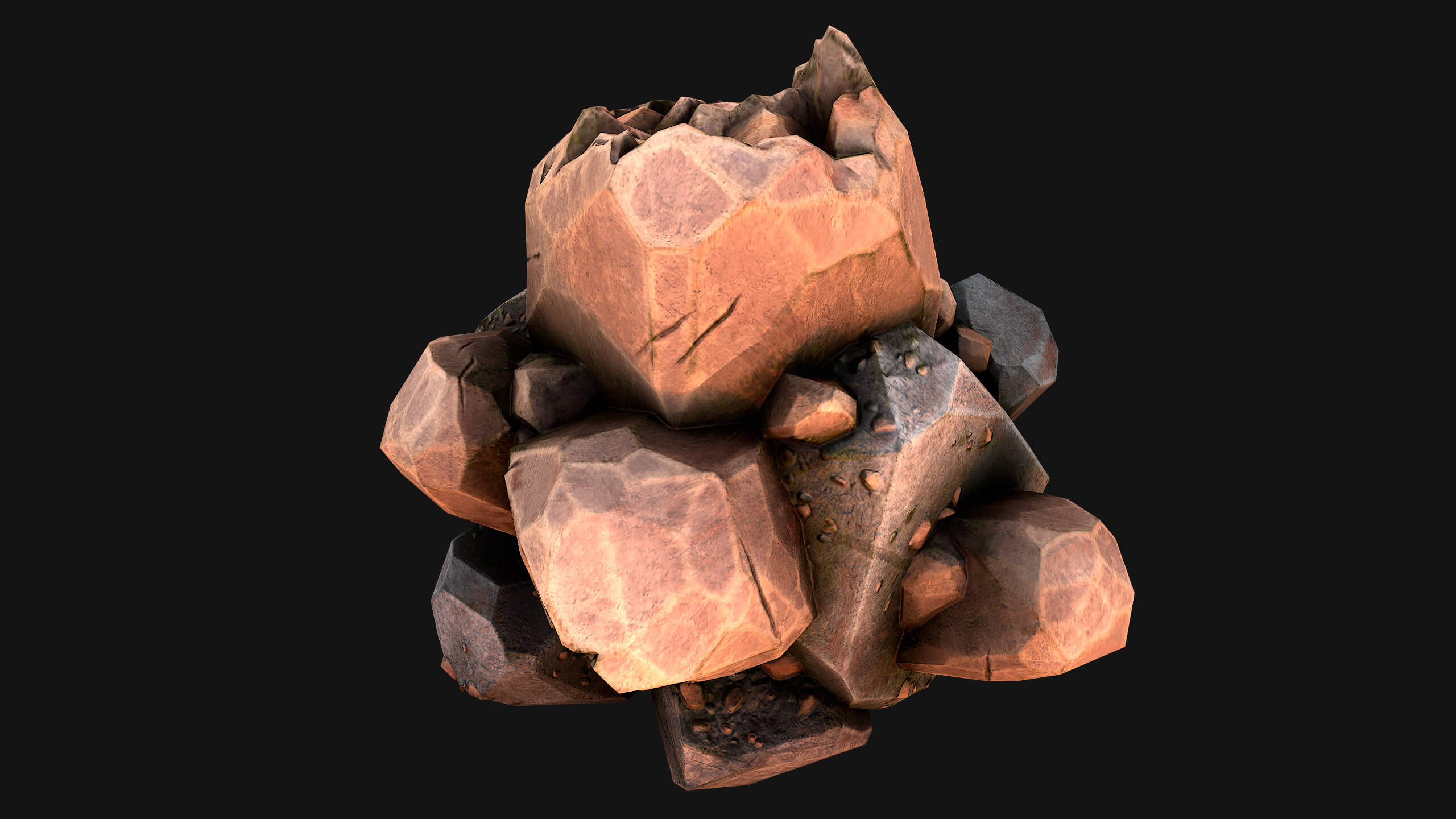 Copper Ore Metal Deposits for Mine - 3D Model by Dereza