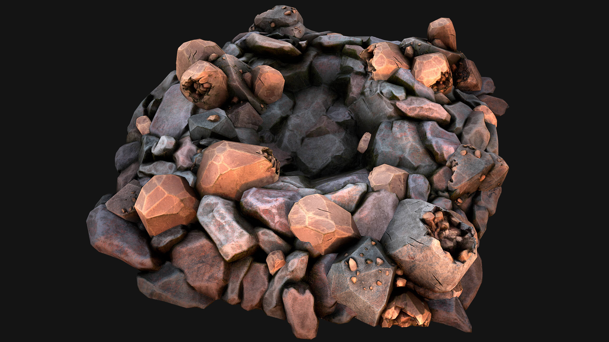 Copper Ore Deposits.rocks in The Cave - 3D Model by Dereza
