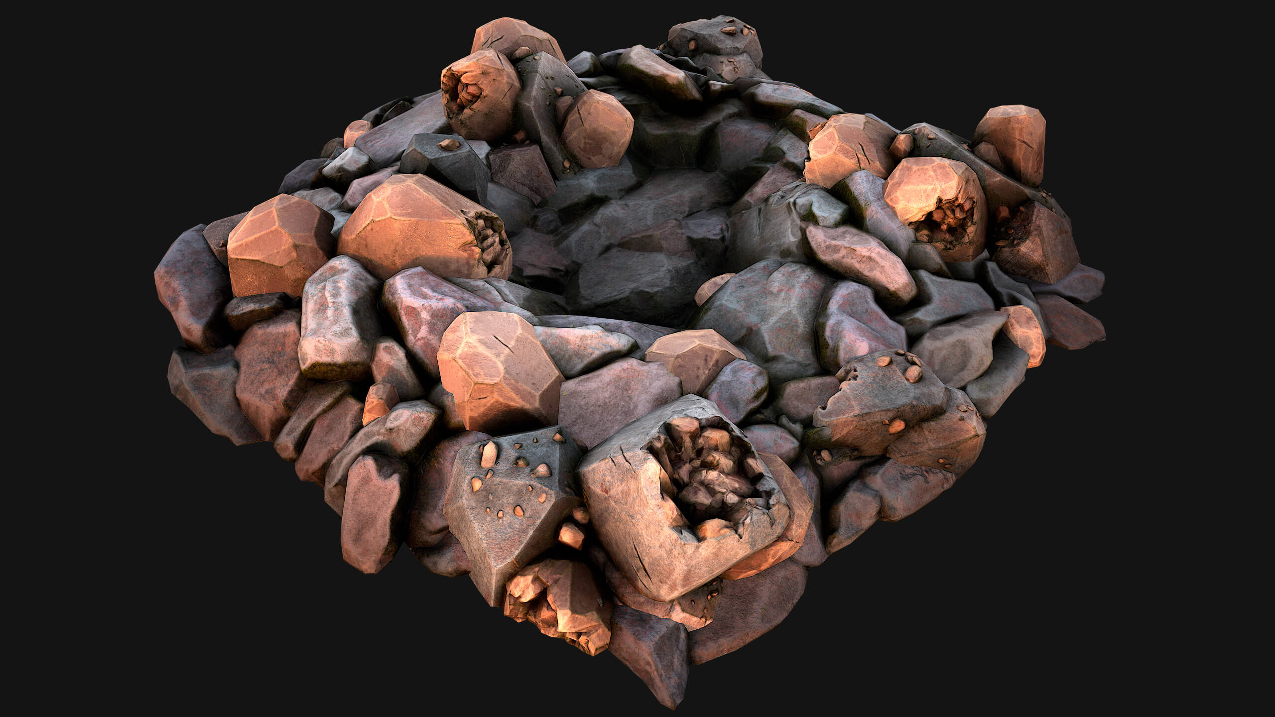 Copper Ore Deposits.rocks in The Cave - 3D Model by Dereza