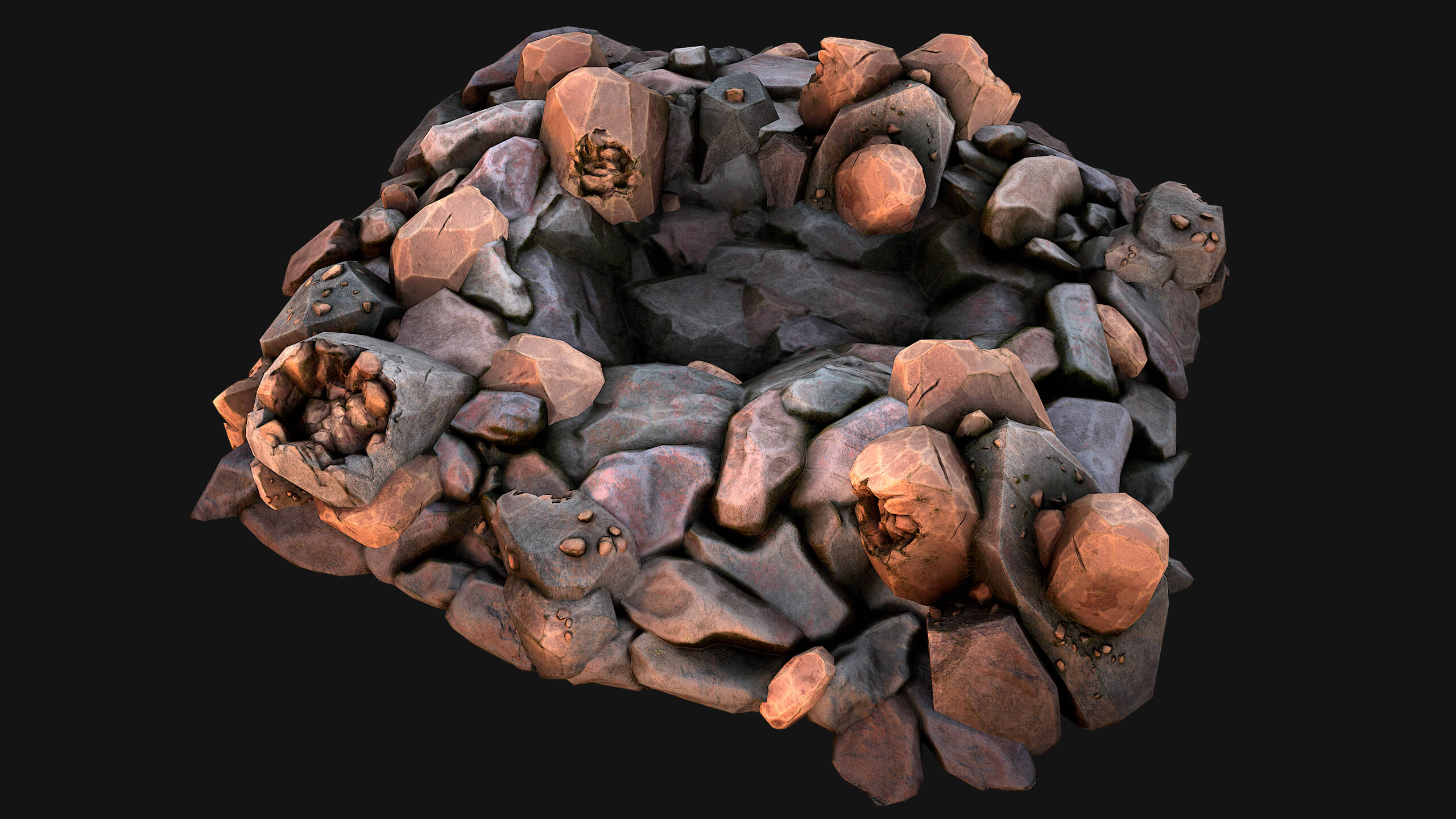 Copper Ore Deposits.rocks in The Cave - 3D Model by Dereza