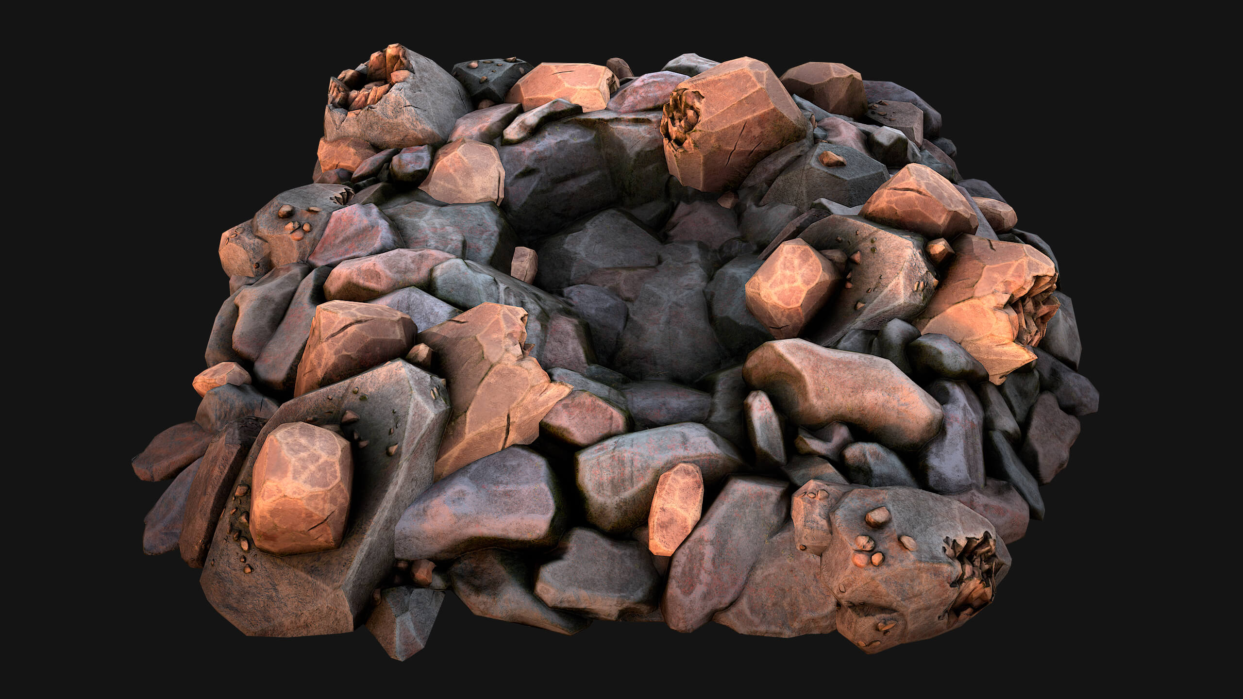 Copper Ore Deposits.rocks in The Cave - 3D Model by Dereza