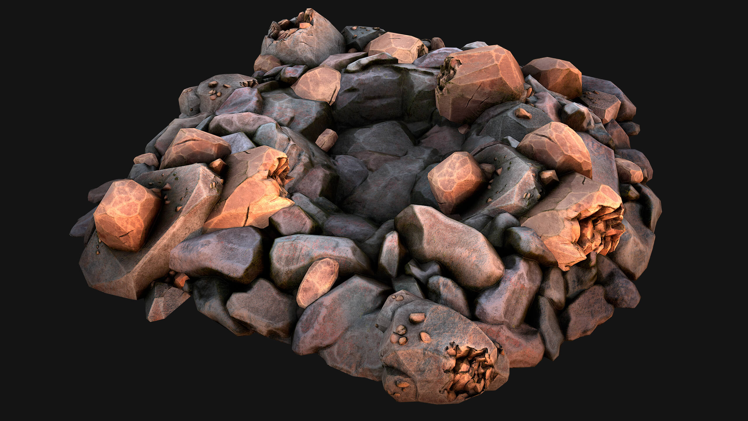 Copper Ore Deposits.rocks in The Cave - 3D Model by Dereza