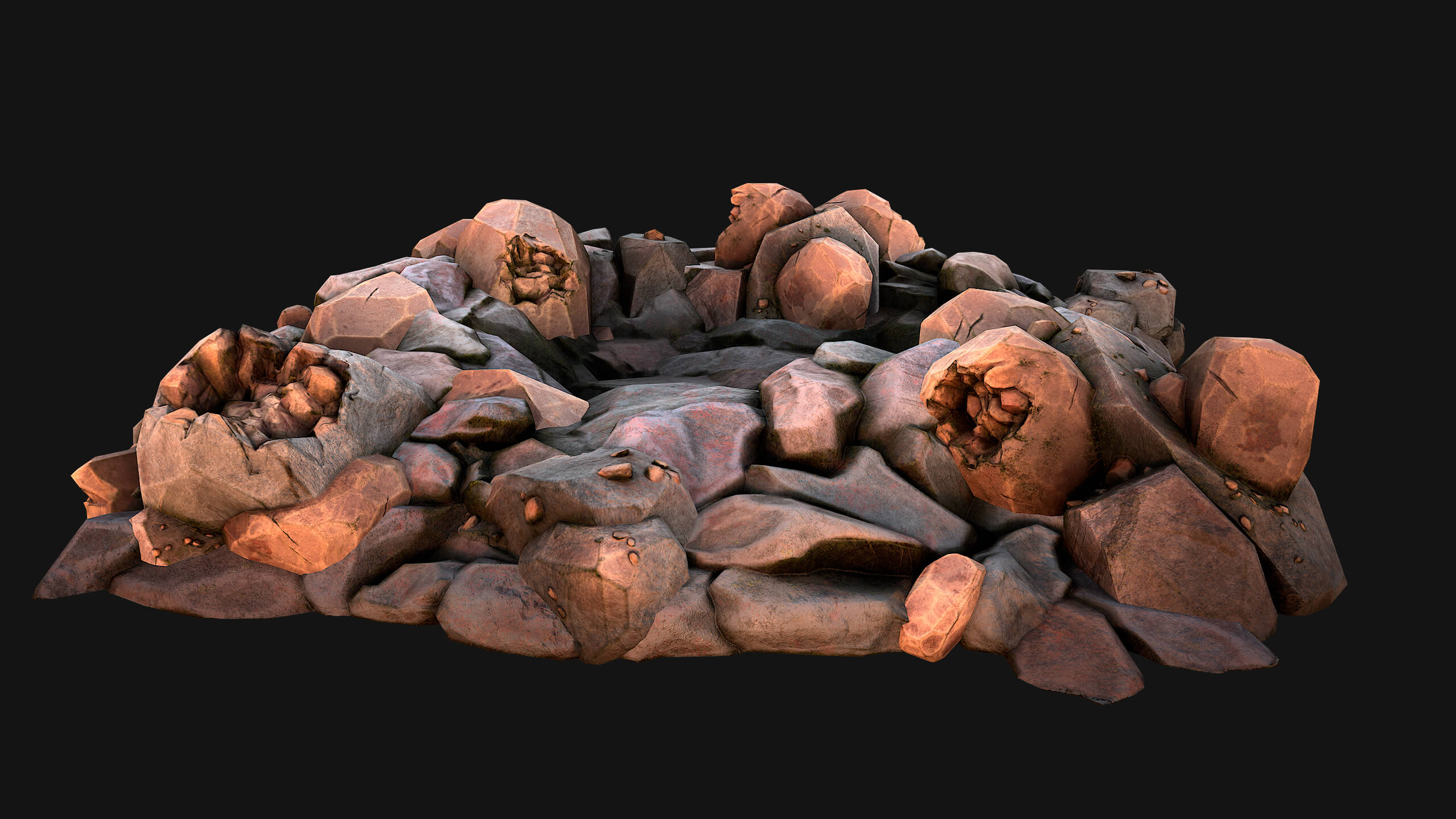 Copper Ore Deposits.rocks in The Cave - 3D Model by Dereza