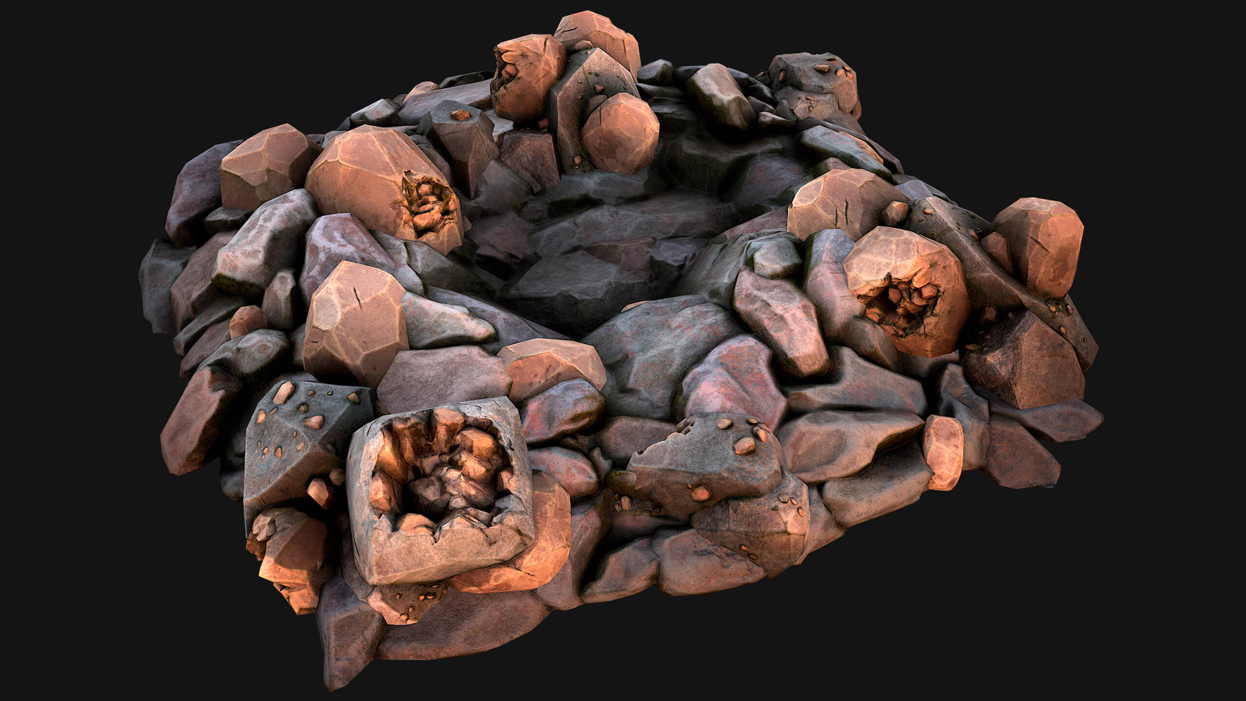 Copper Deposits Ore and Stones Resource Set - 3D Model by Dereza