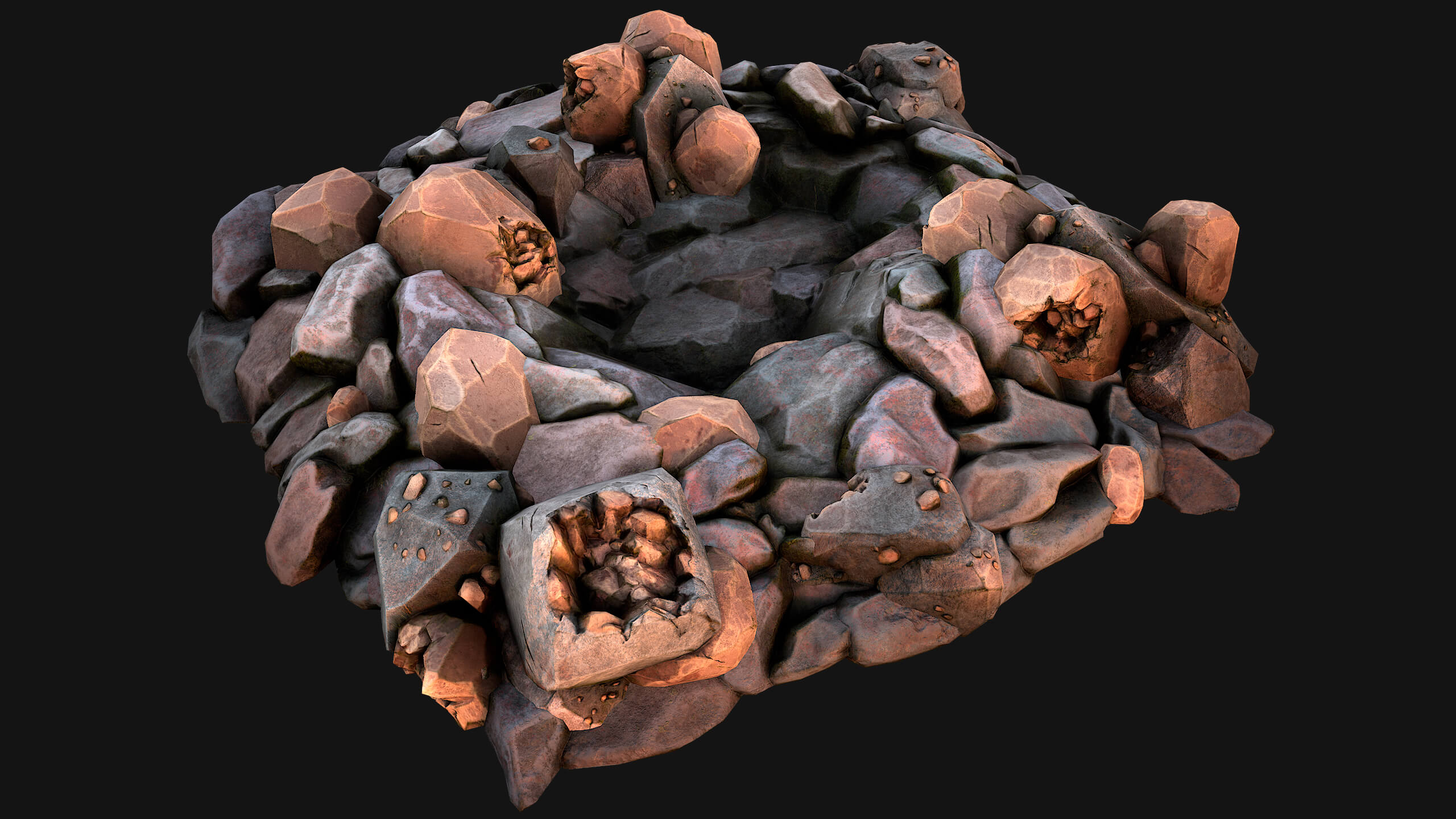 Copper Deposits Ore and Stones Resource Set - 3D Model by Dereza