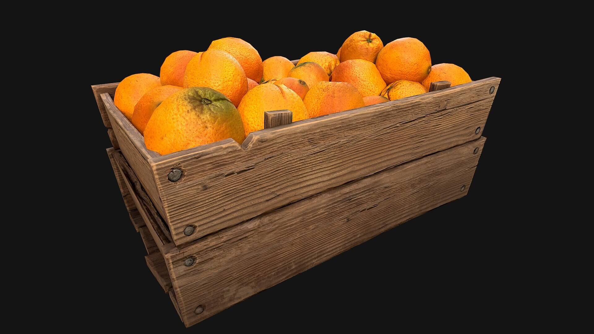 Crate Oranges Box - 3D Model by Dereza
