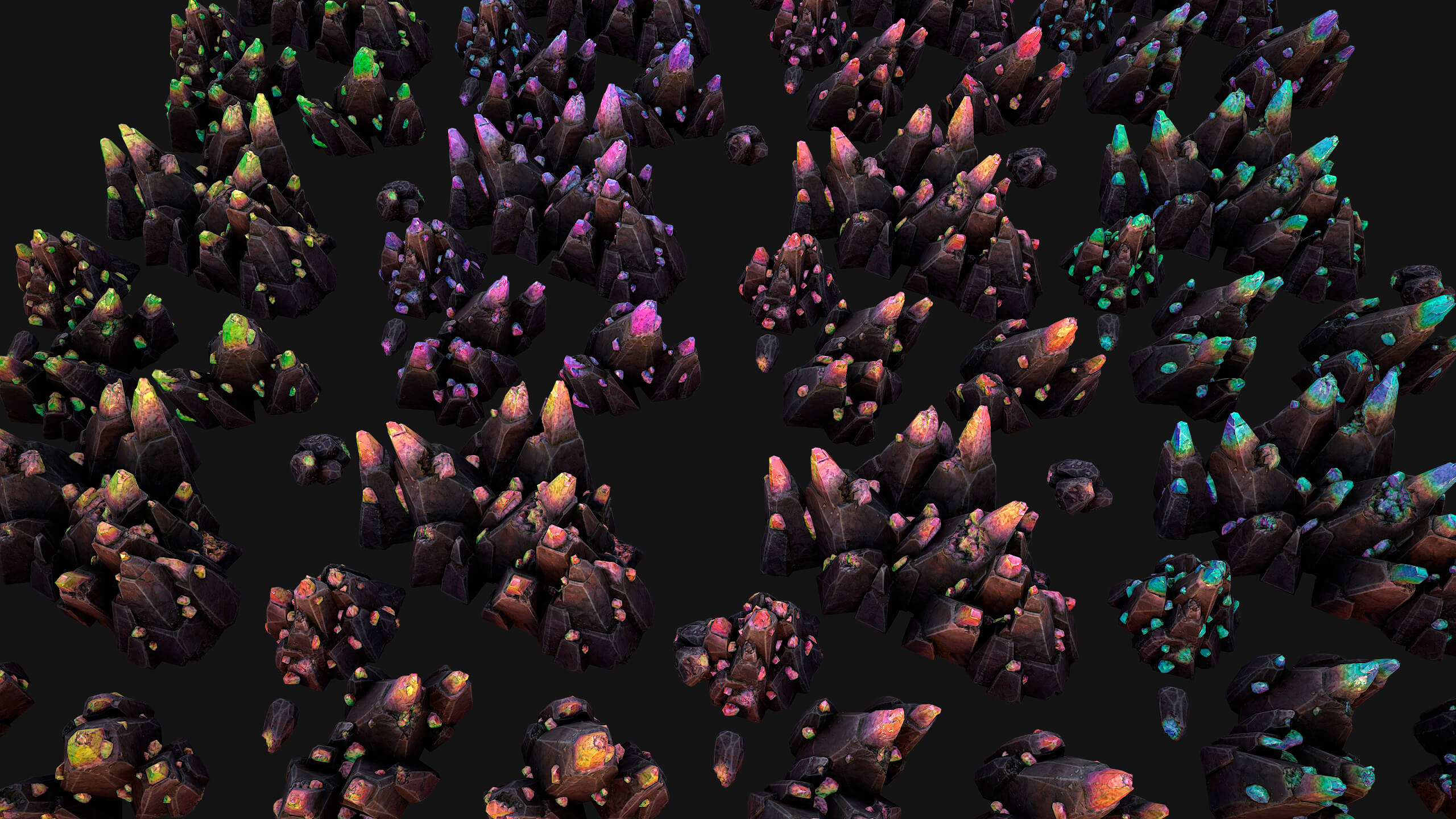 Crystals Gems Ore .Mine and Caves Dungeons Resource Pack - 3D Model by Dereza