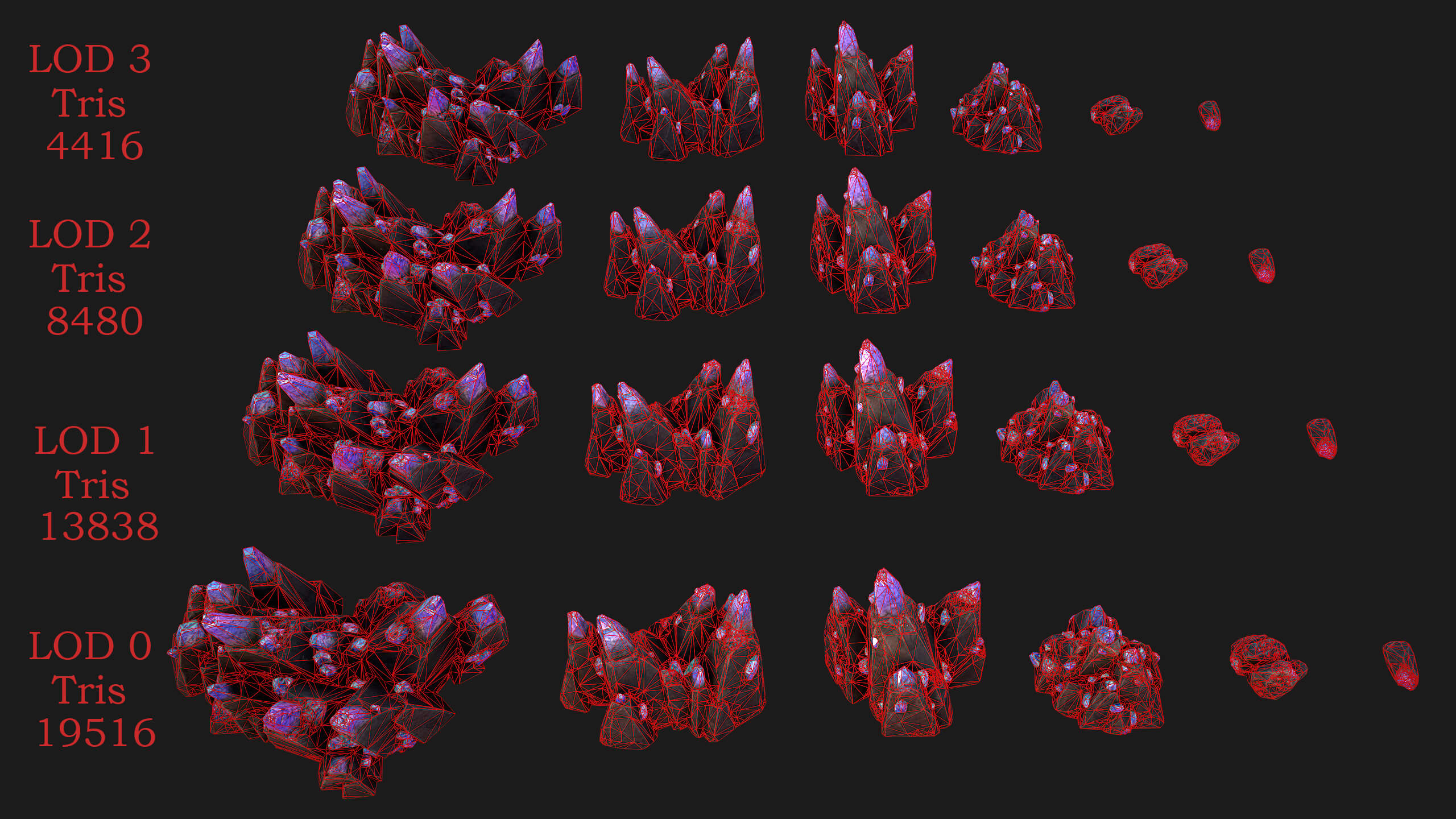 Crystal Obsidian Rocks Mineral - 3D Model by Dereza