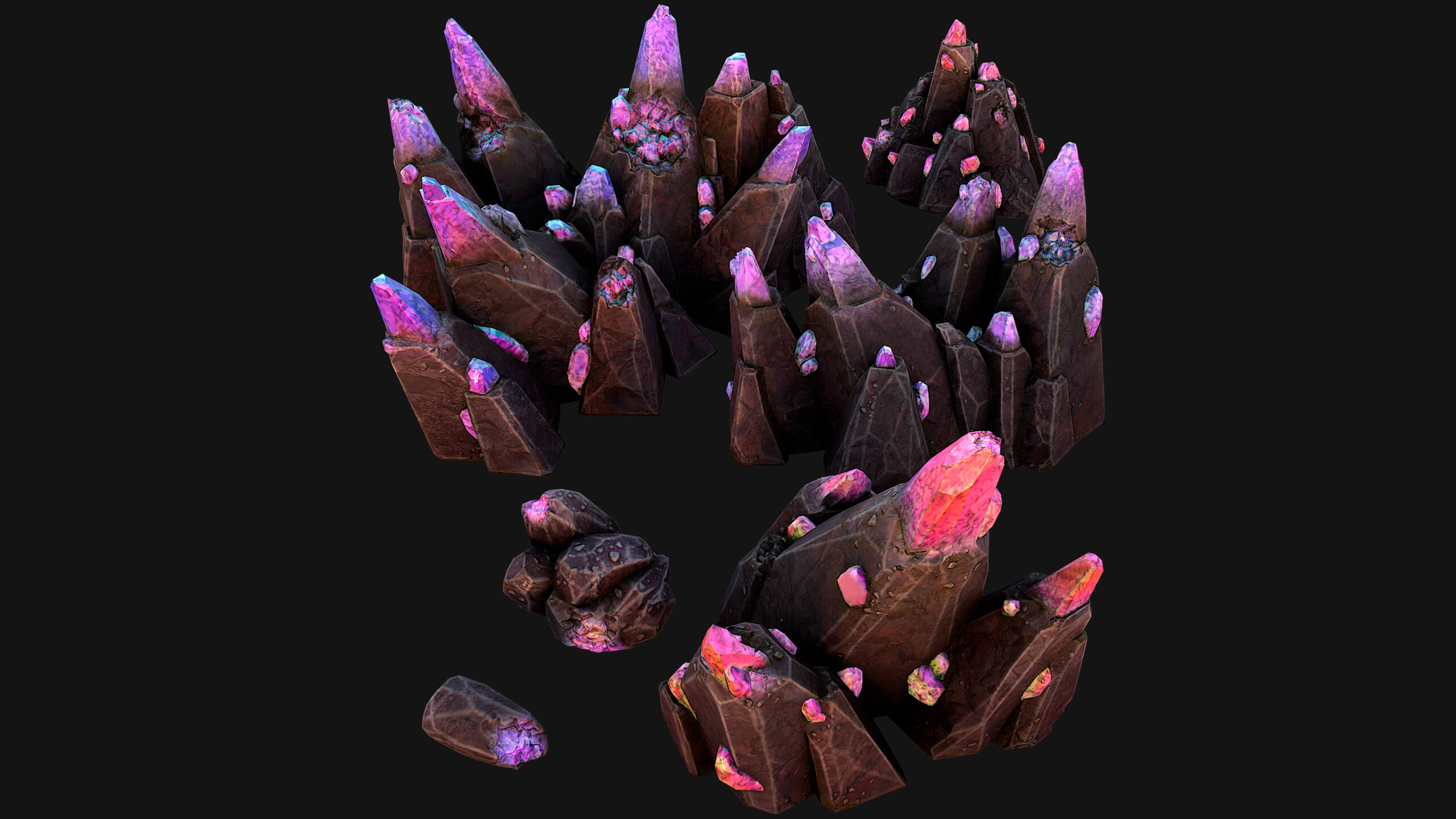 Crystal Obsidian Rocks Mineral - 3D Model by Dereza