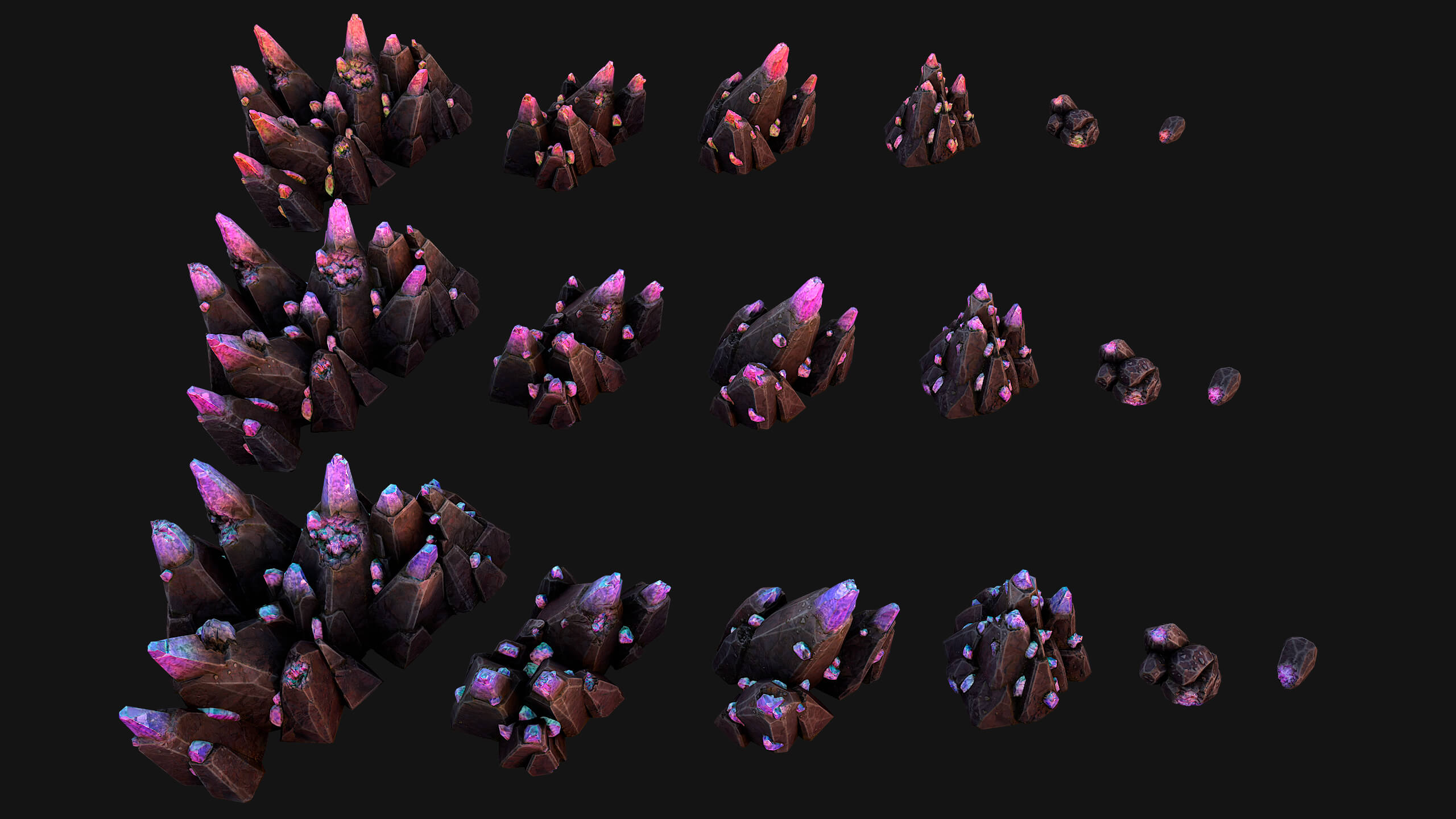 Crystal Obsidian Rocks Mineral - 3D Model by Dereza
