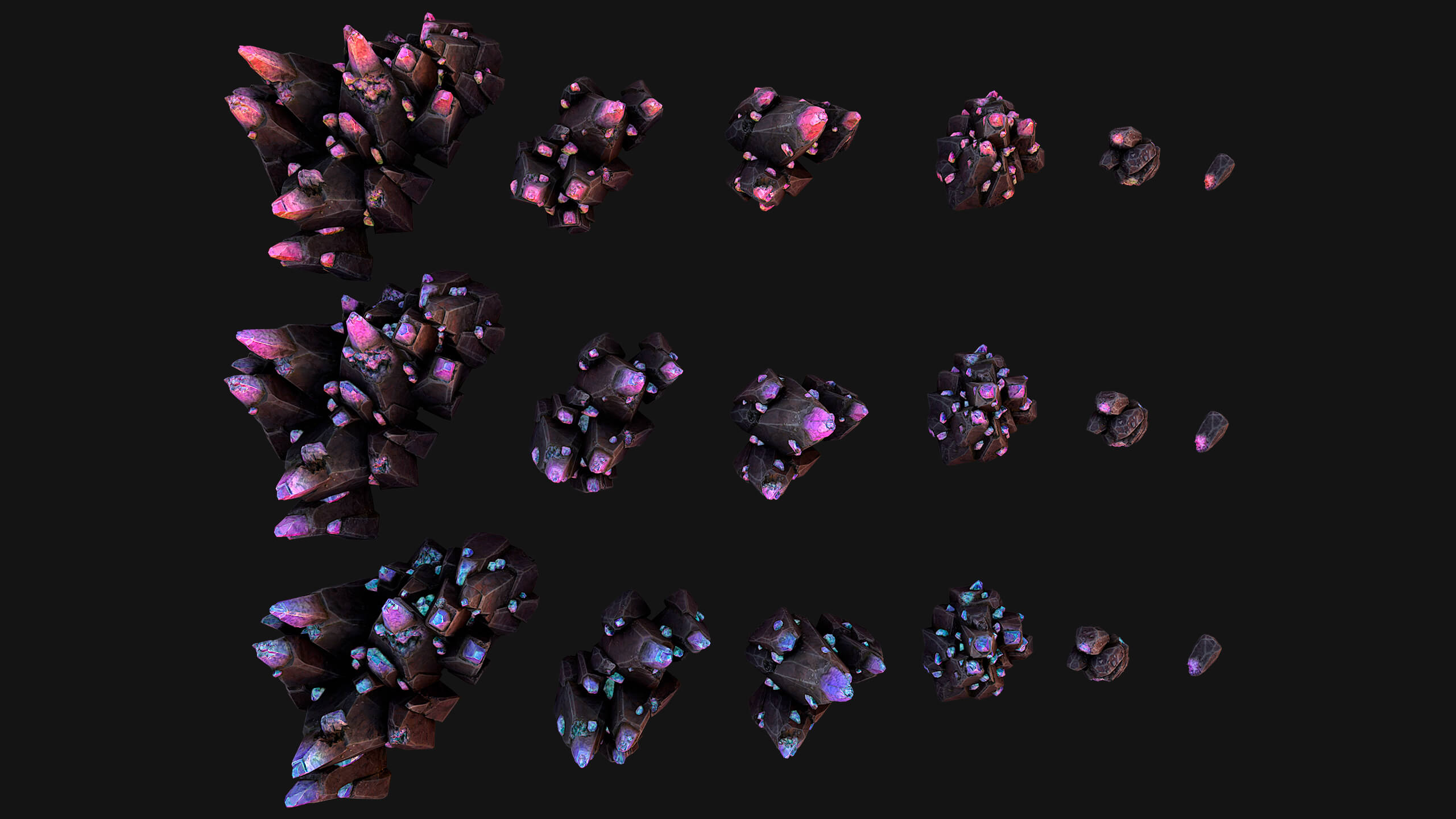Crystal Obsidian Rocks Mineral - 3D Model by Dereza