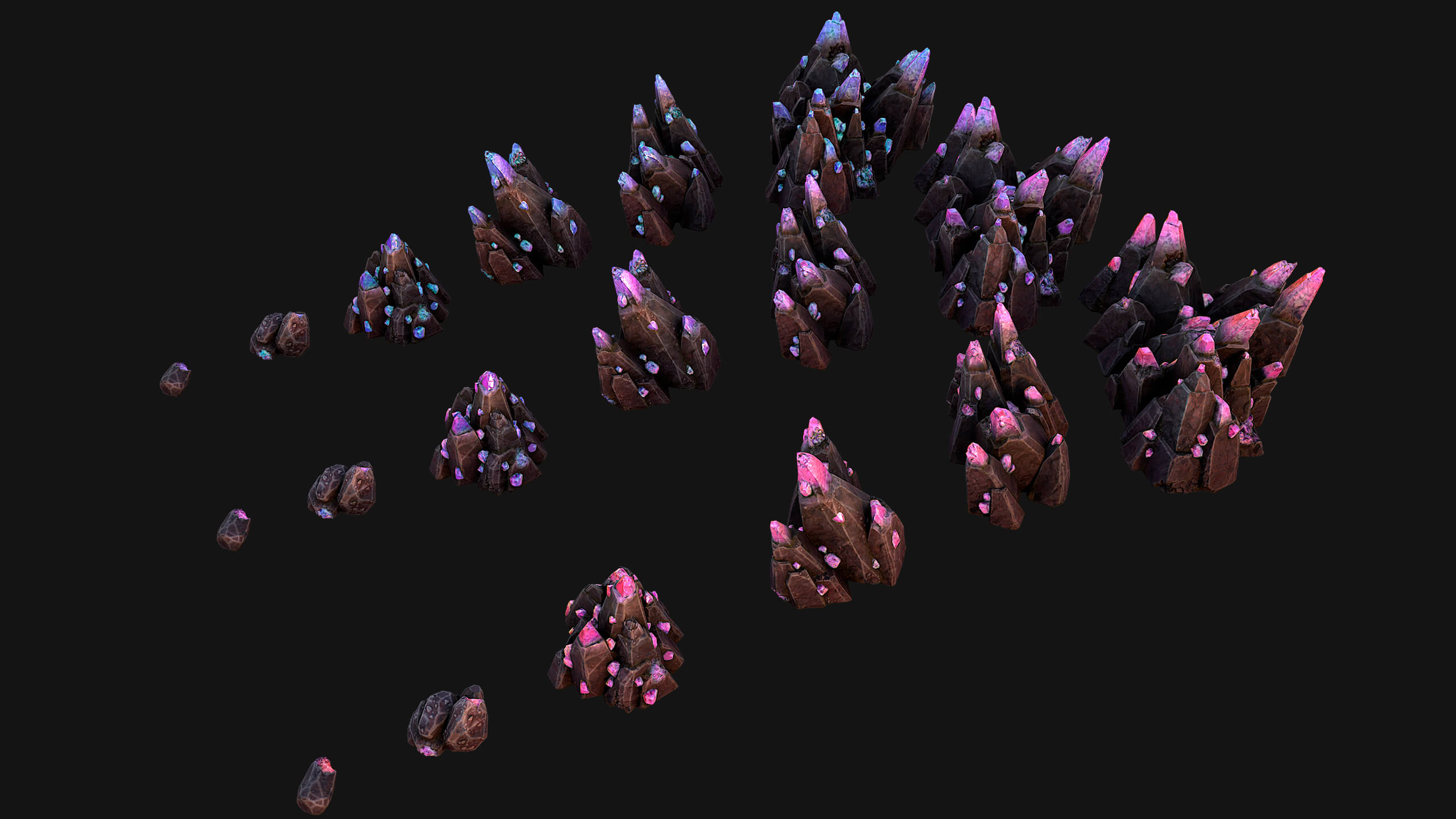 Crystal Obsidian Rocks Mineral - 3D Model by Dereza