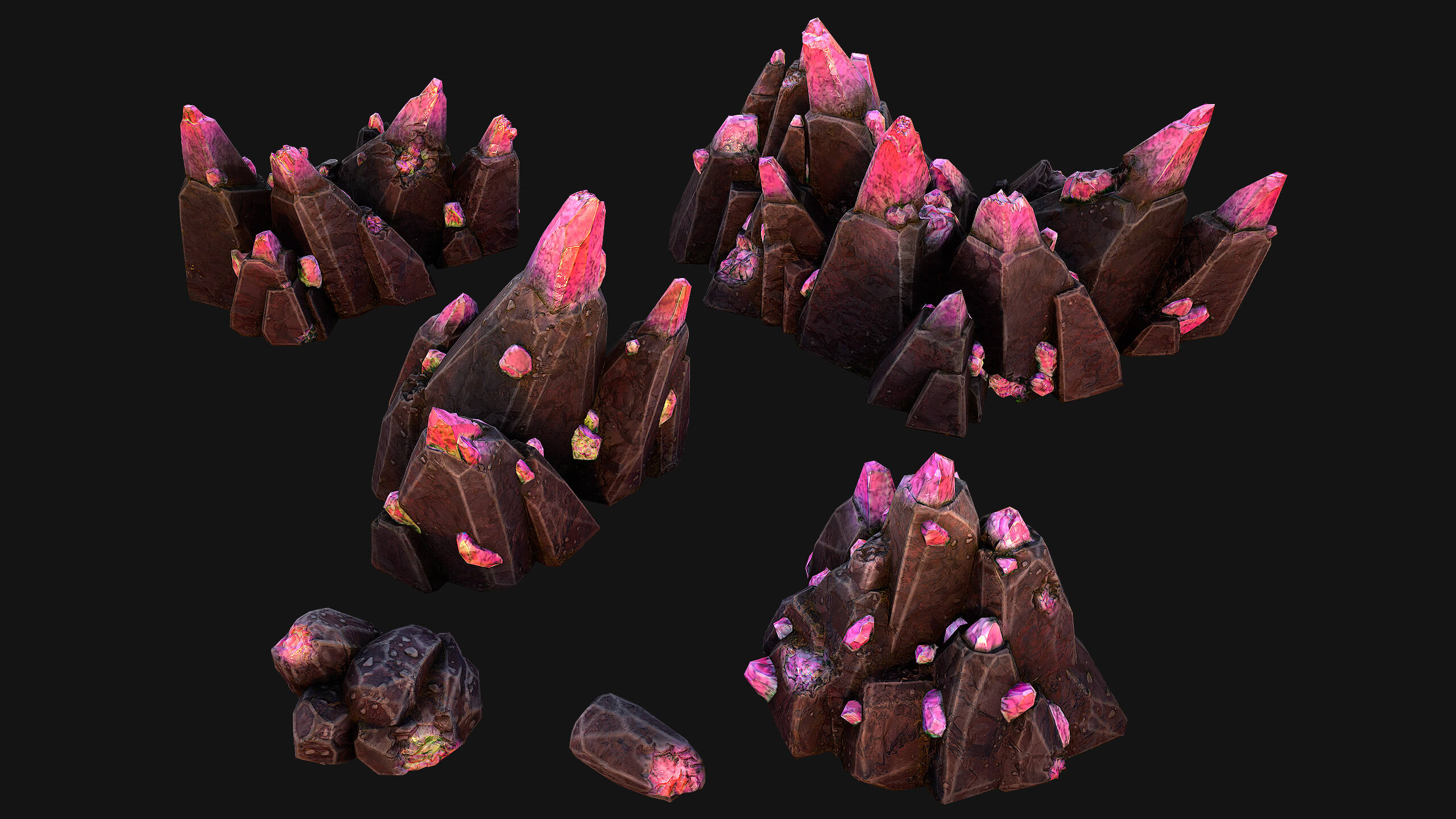 Crystal Obsidian Rocks Mineral - 3D Model by Dereza