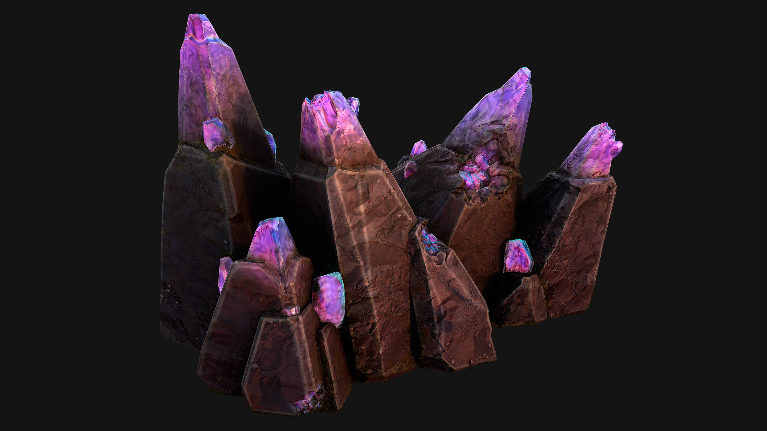 Crystal Obsidian Rocks Mineral - 3D Model by Dereza