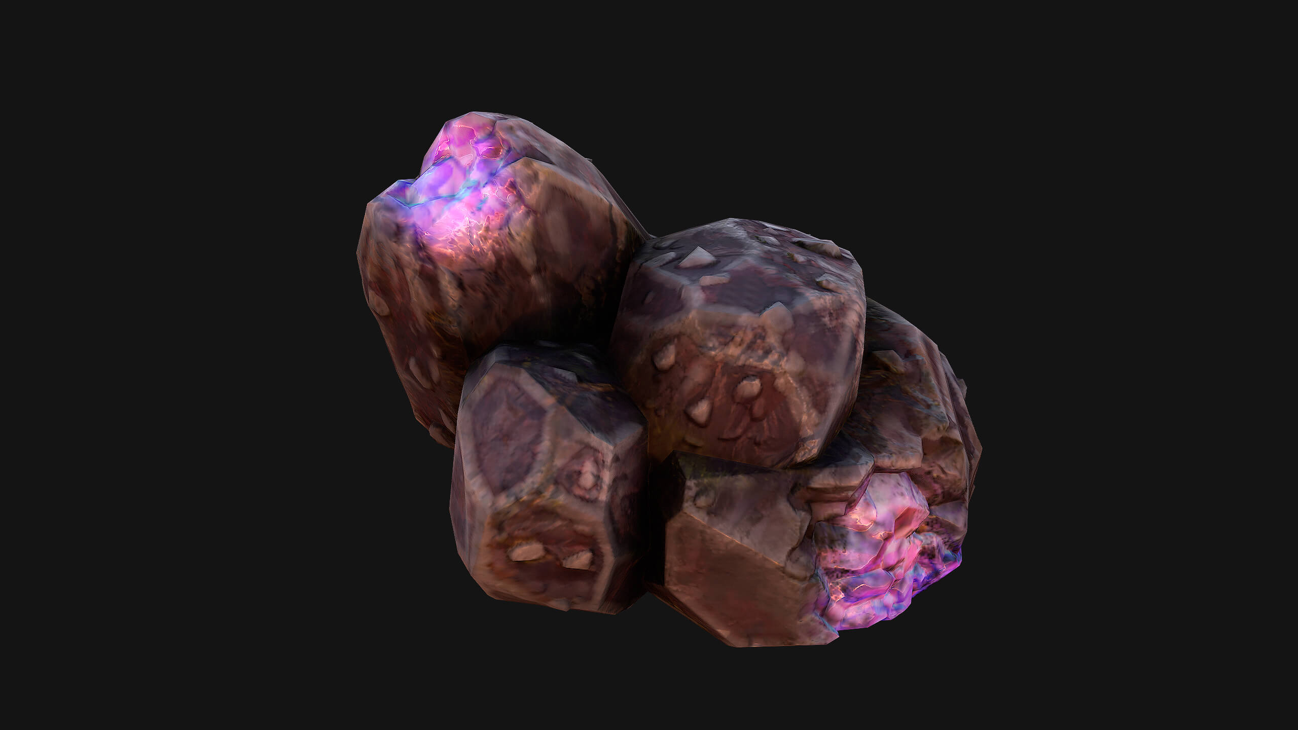 Crystal Obsidian Rocks Mineral - 3D Model by Dereza