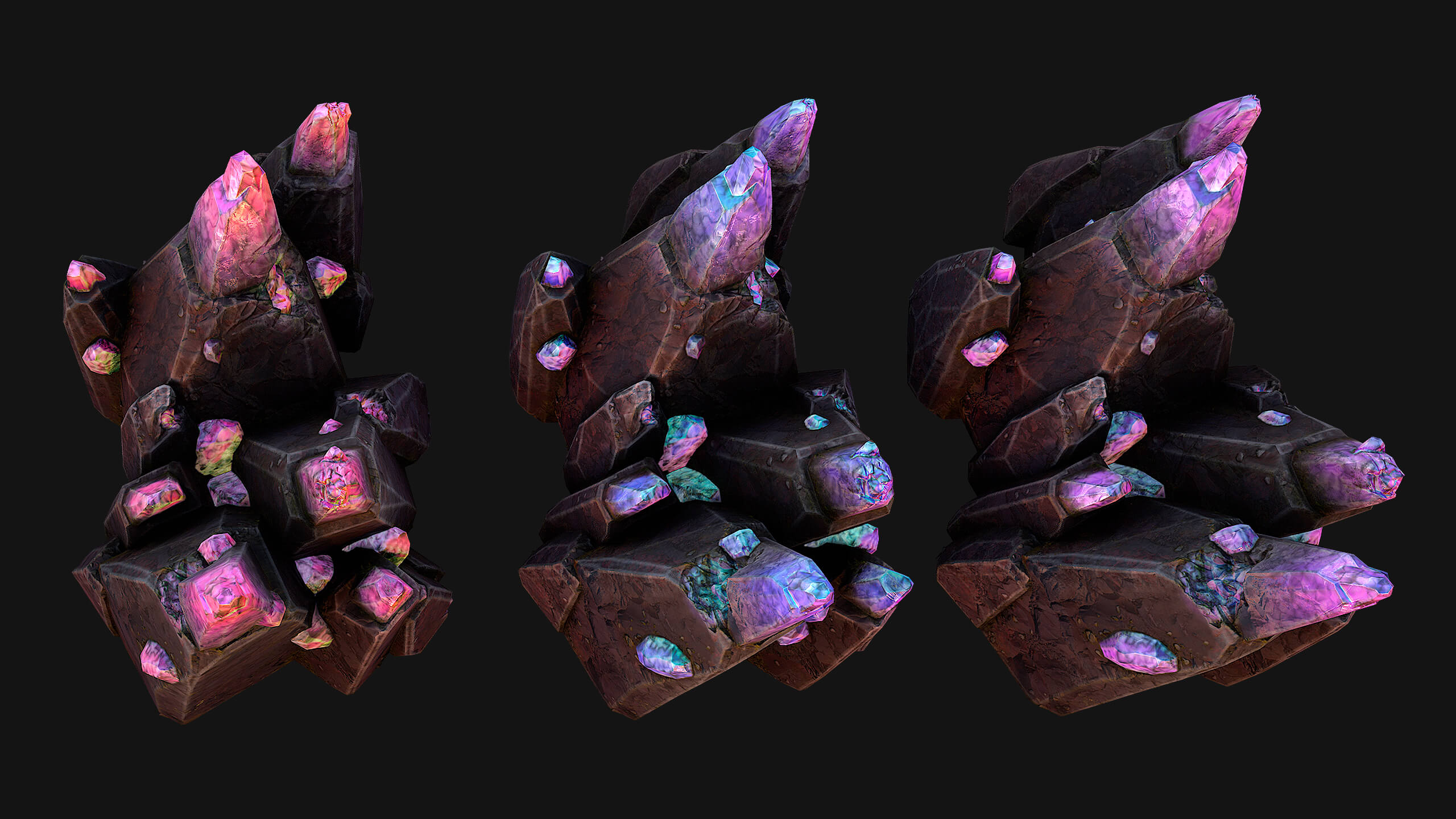 Crystal Obsidian Rocks Mineral - 3D Model by Dereza