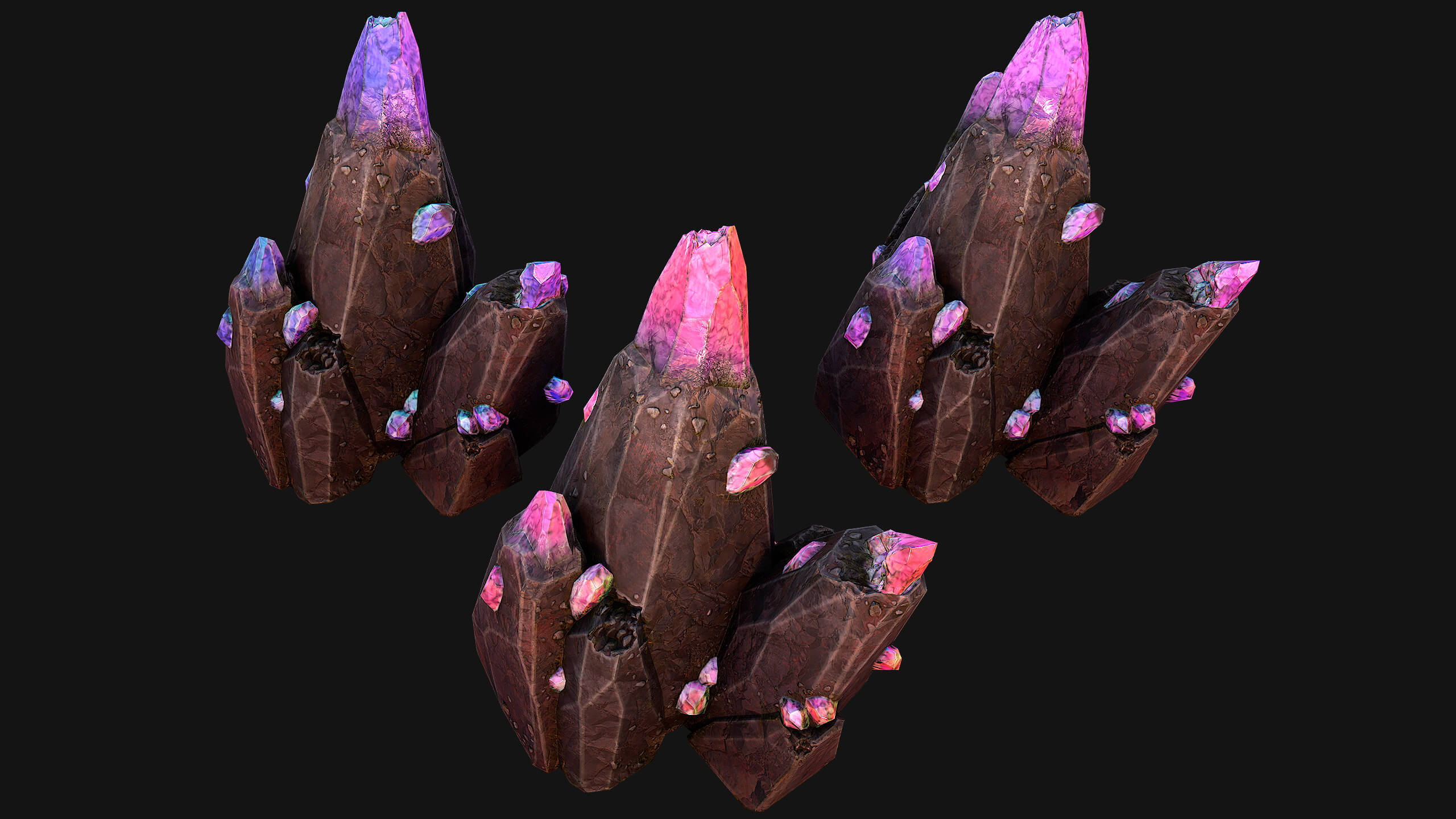 Crystal Obsidian Rocks Mineral - 3D Model by Dereza