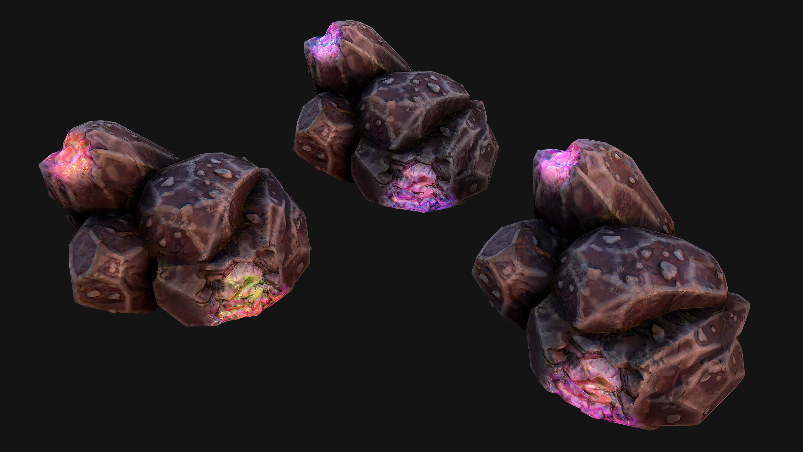 Crystal Obsidian Rocks Mineral - 3D Model by Dereza