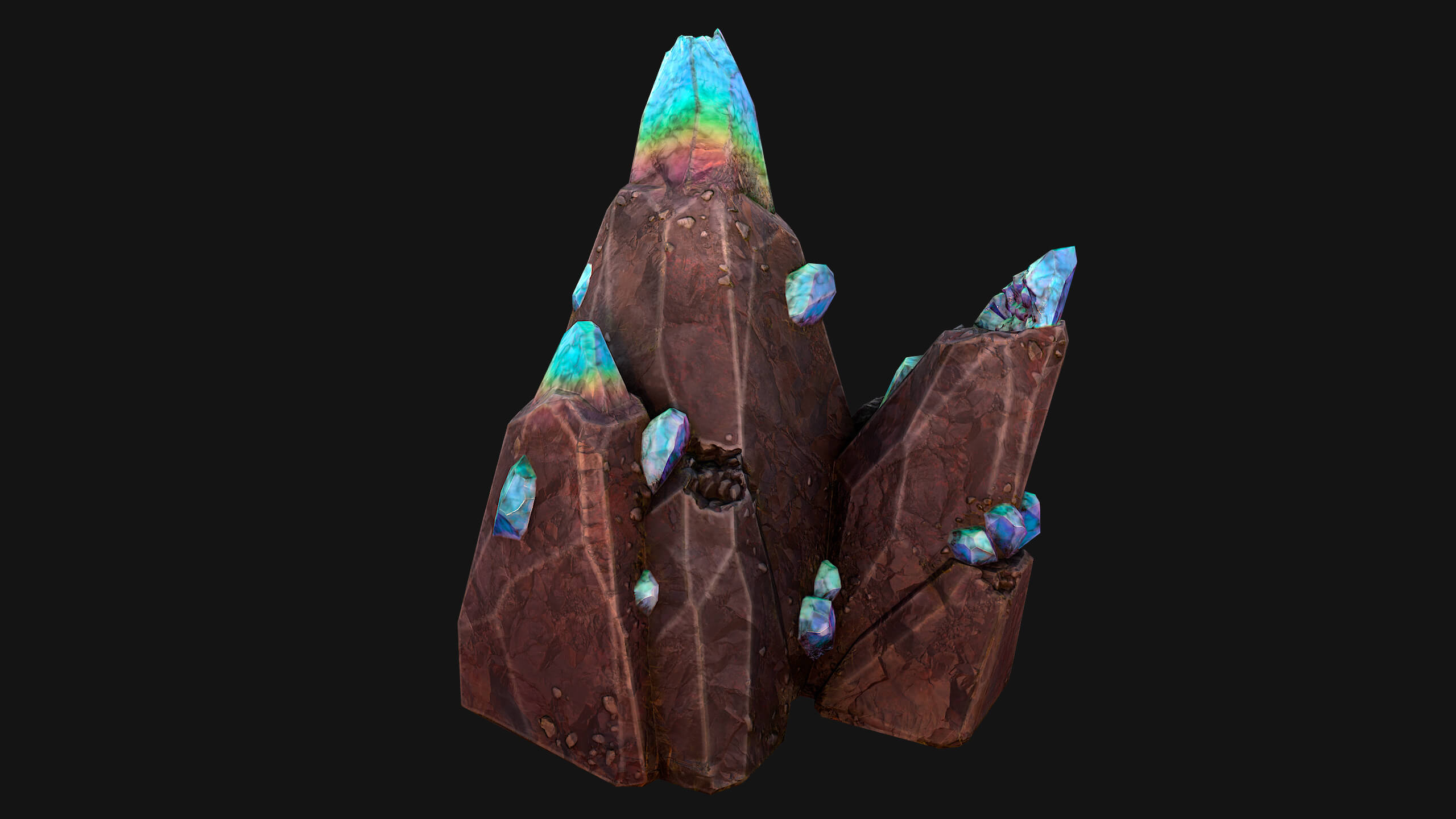 Crystals Gem Gemstone Minerals for The Mine - 3D Model by Dereza