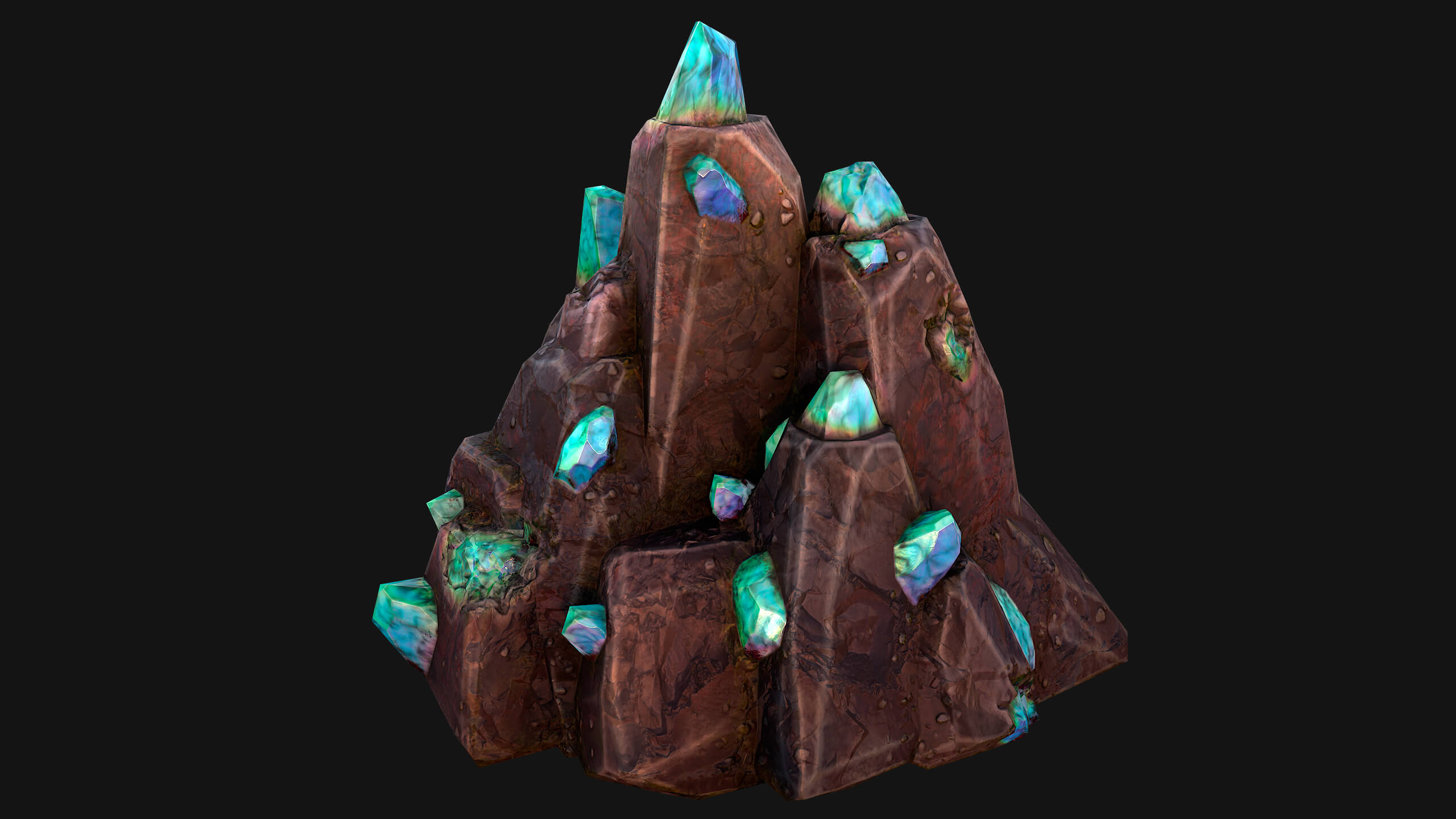 Crystals Gem Gemstone Minerals for The Mine - 3D Model by Dereza