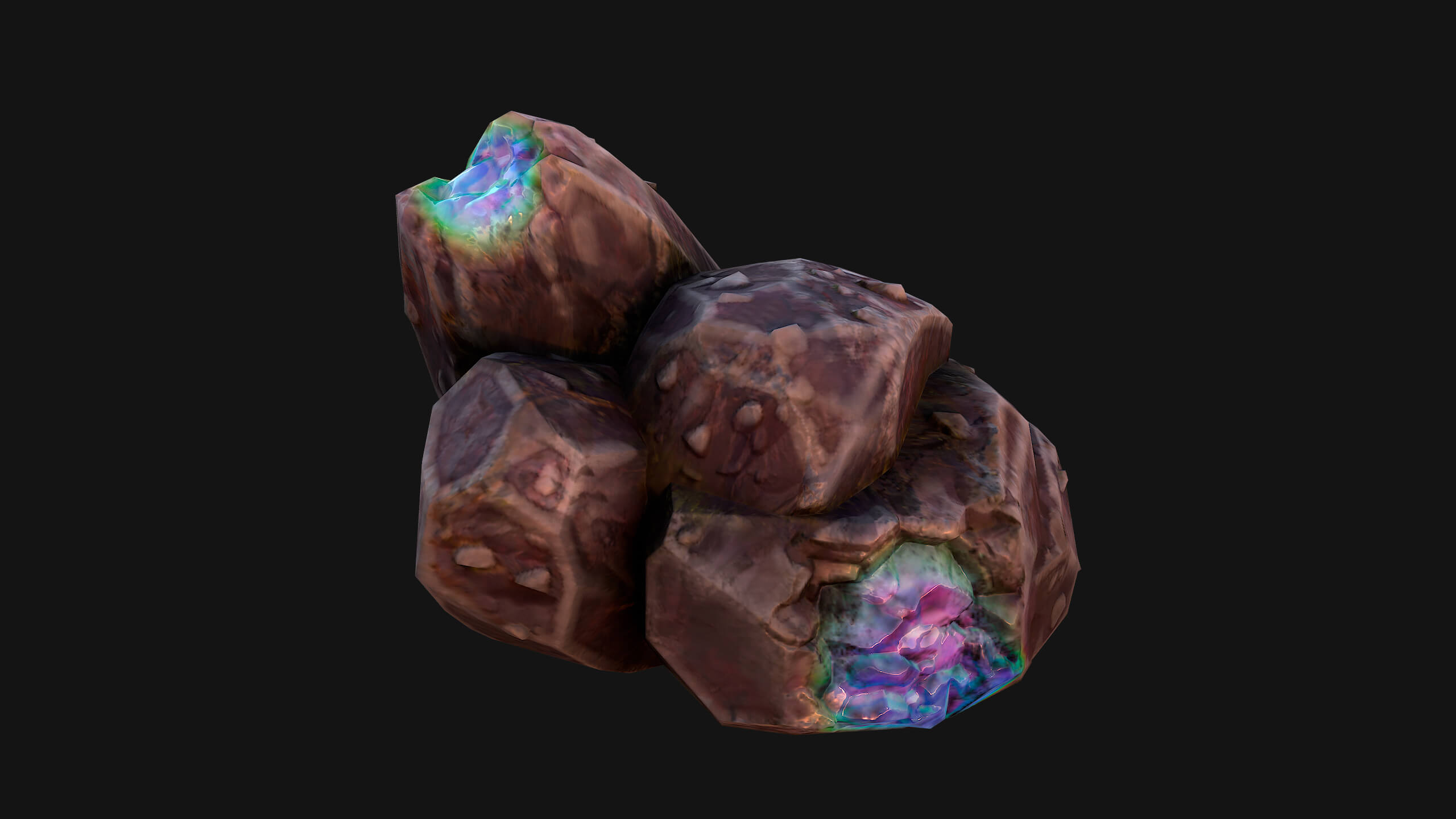 Crystals Gem Gemstone Minerals for The Mine - 3D Model by Dereza