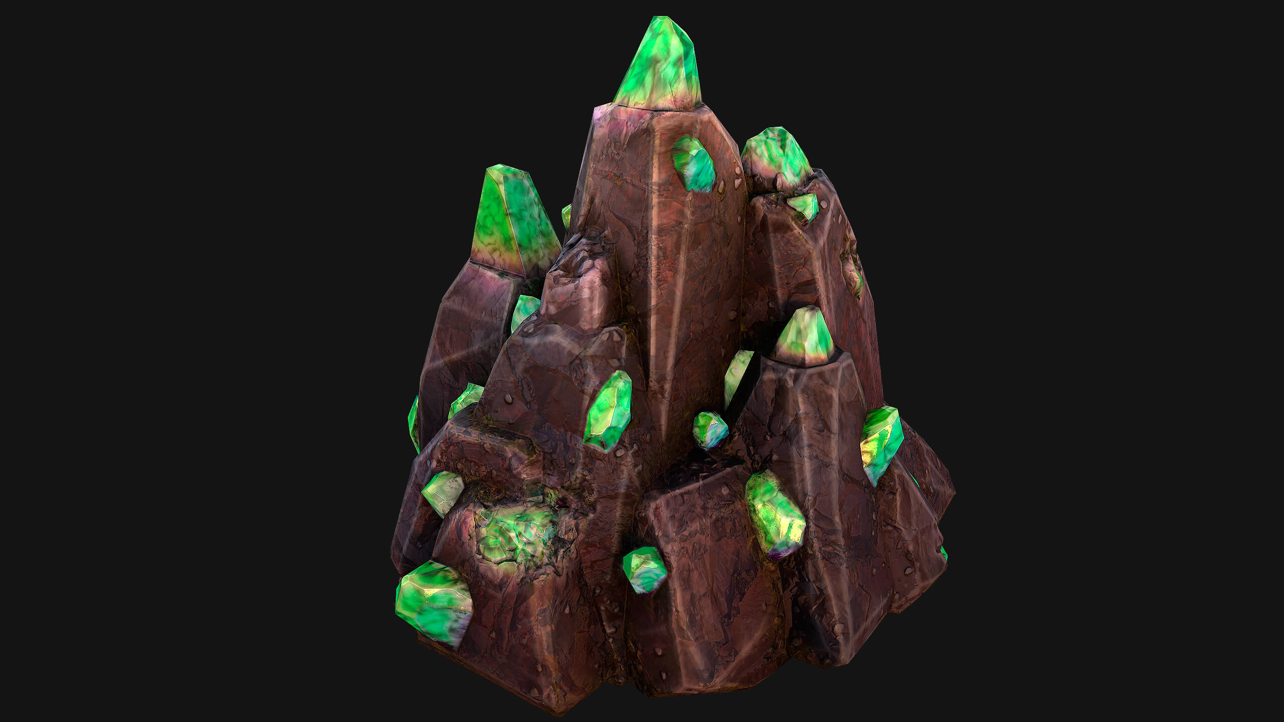 Crystals Rocks Gemstones Malachite - 3D Model by Dereza