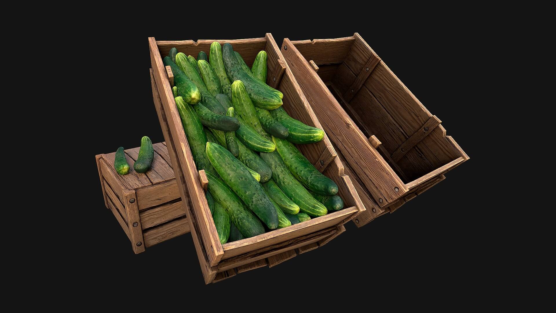 Cucumber Box Crate - 3D Model by Dereza
