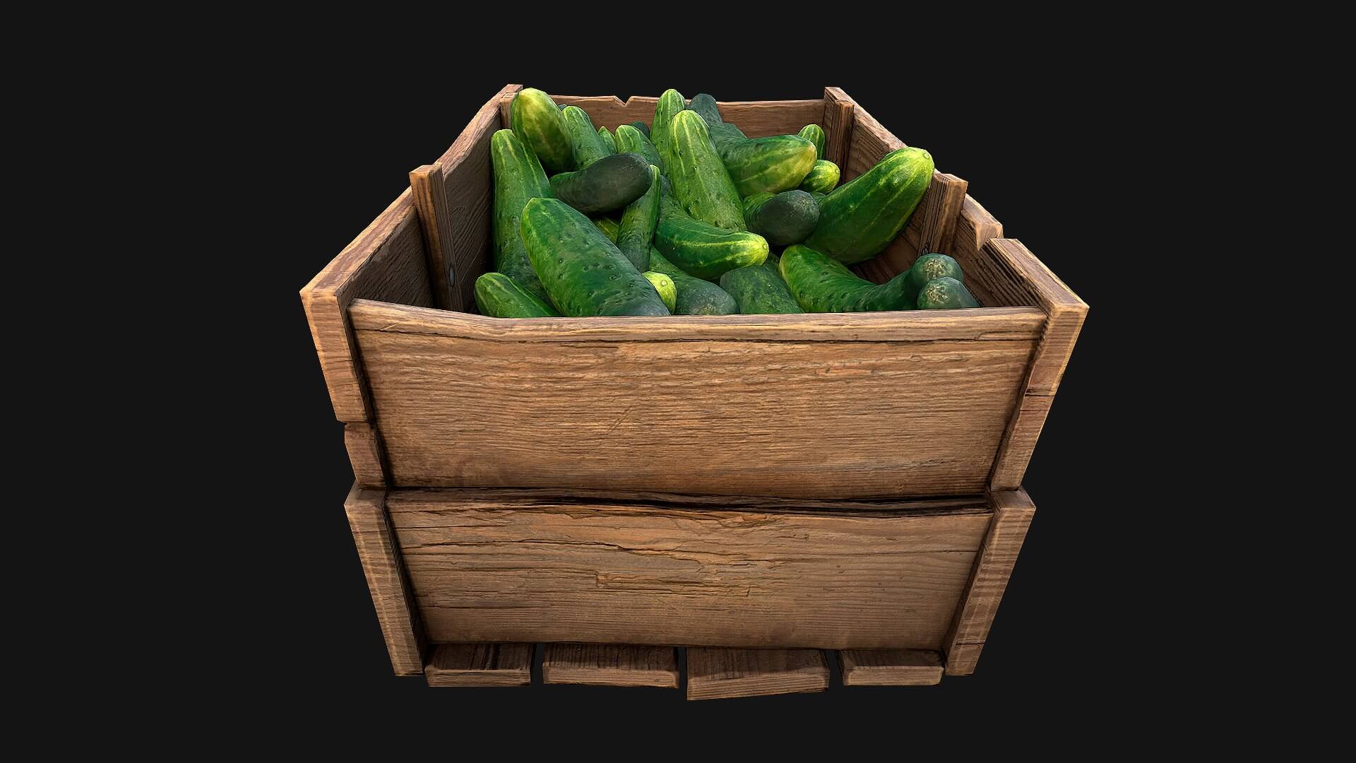 Cucumber Box Crate - 3D Model by Dereza
