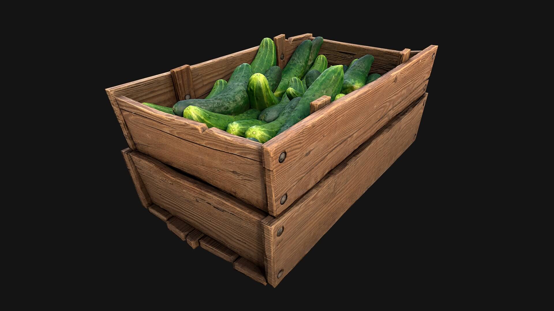 Cucumber Box Crate - 3D Model by Dereza