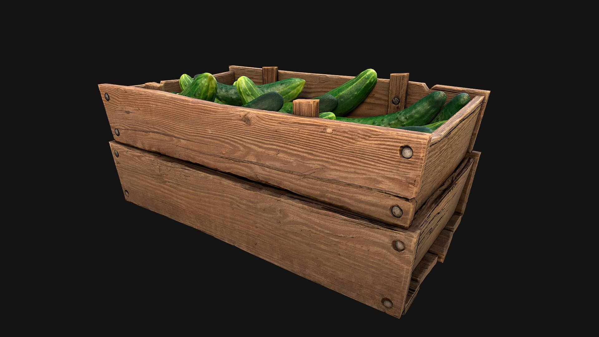 Cucumber Box Crate - 3D Model by Dereza