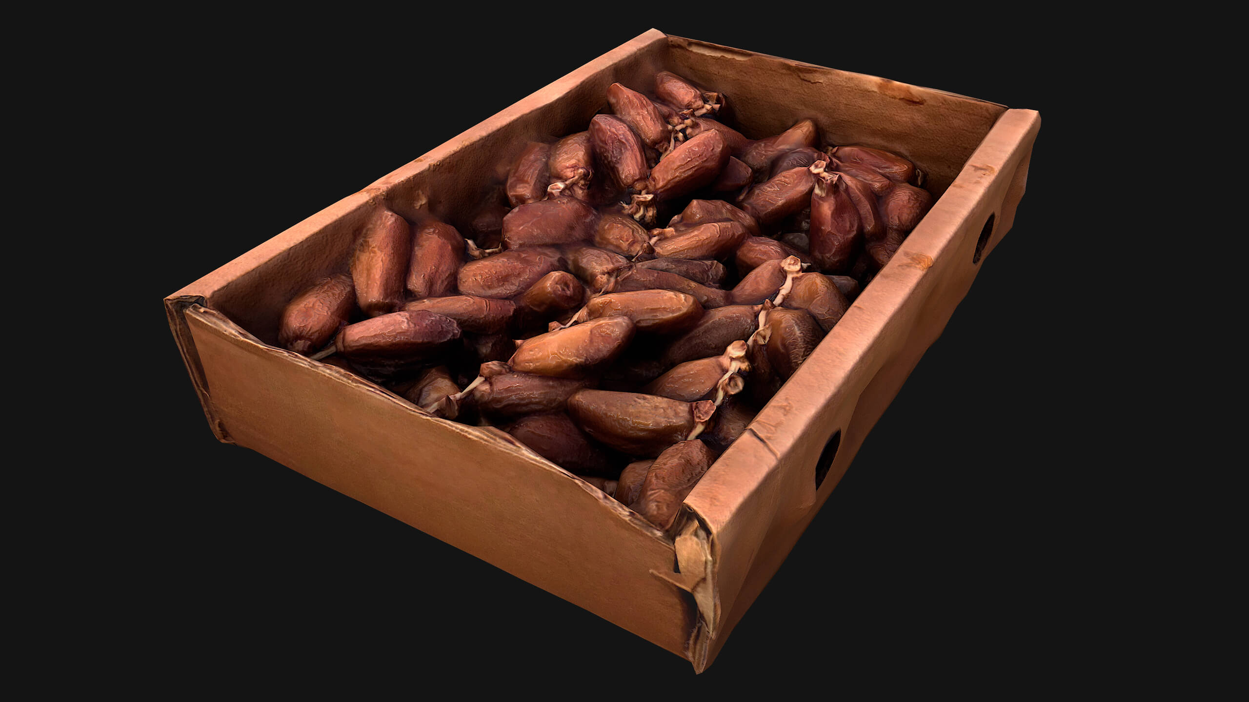 Dates Box Dried Fruits - 3D Model by Dereza
