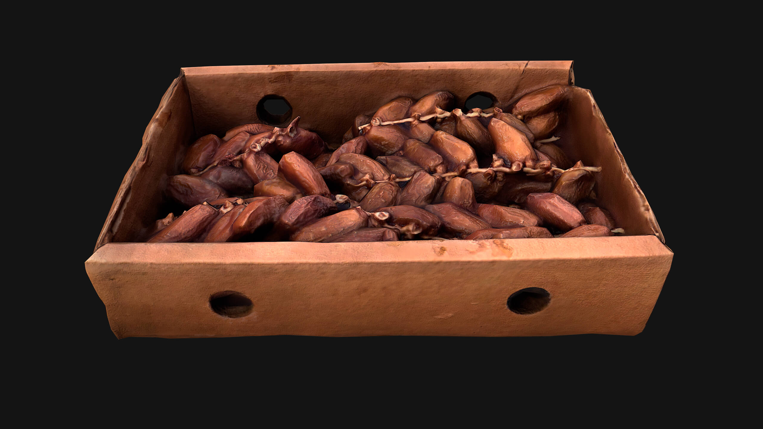 Dates Box Dried Fruits - 3D Model by Dereza