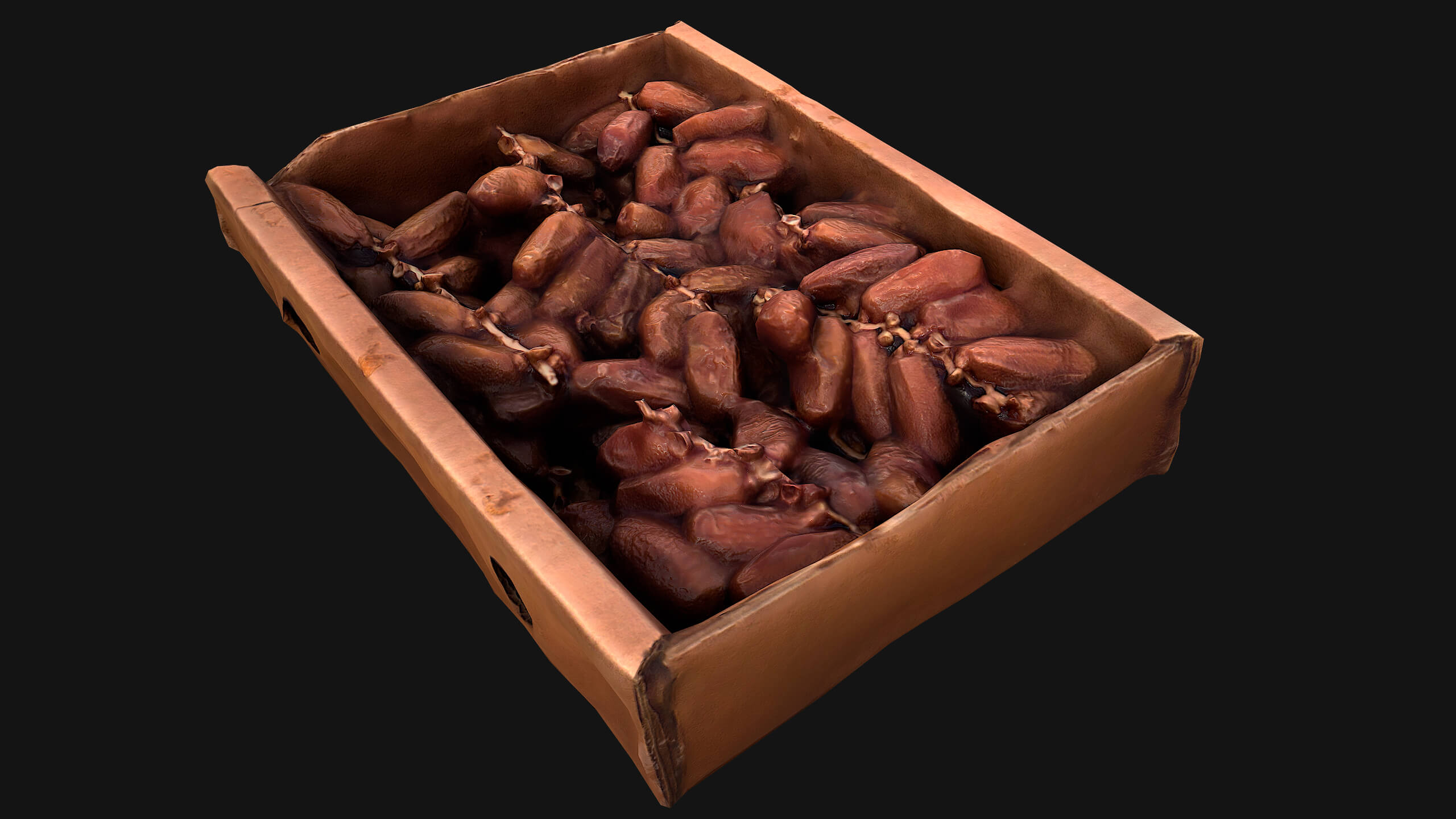 Dates Box Dried Fruits - 3D Model by Dereza