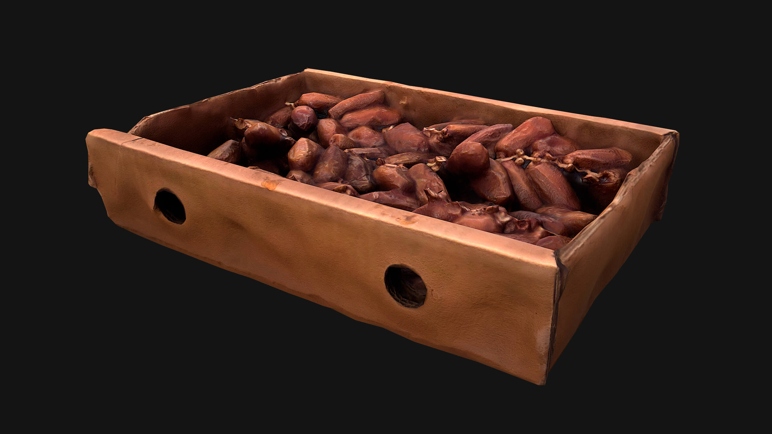 Dates Box Dried Fruits - 3D Model by Dereza