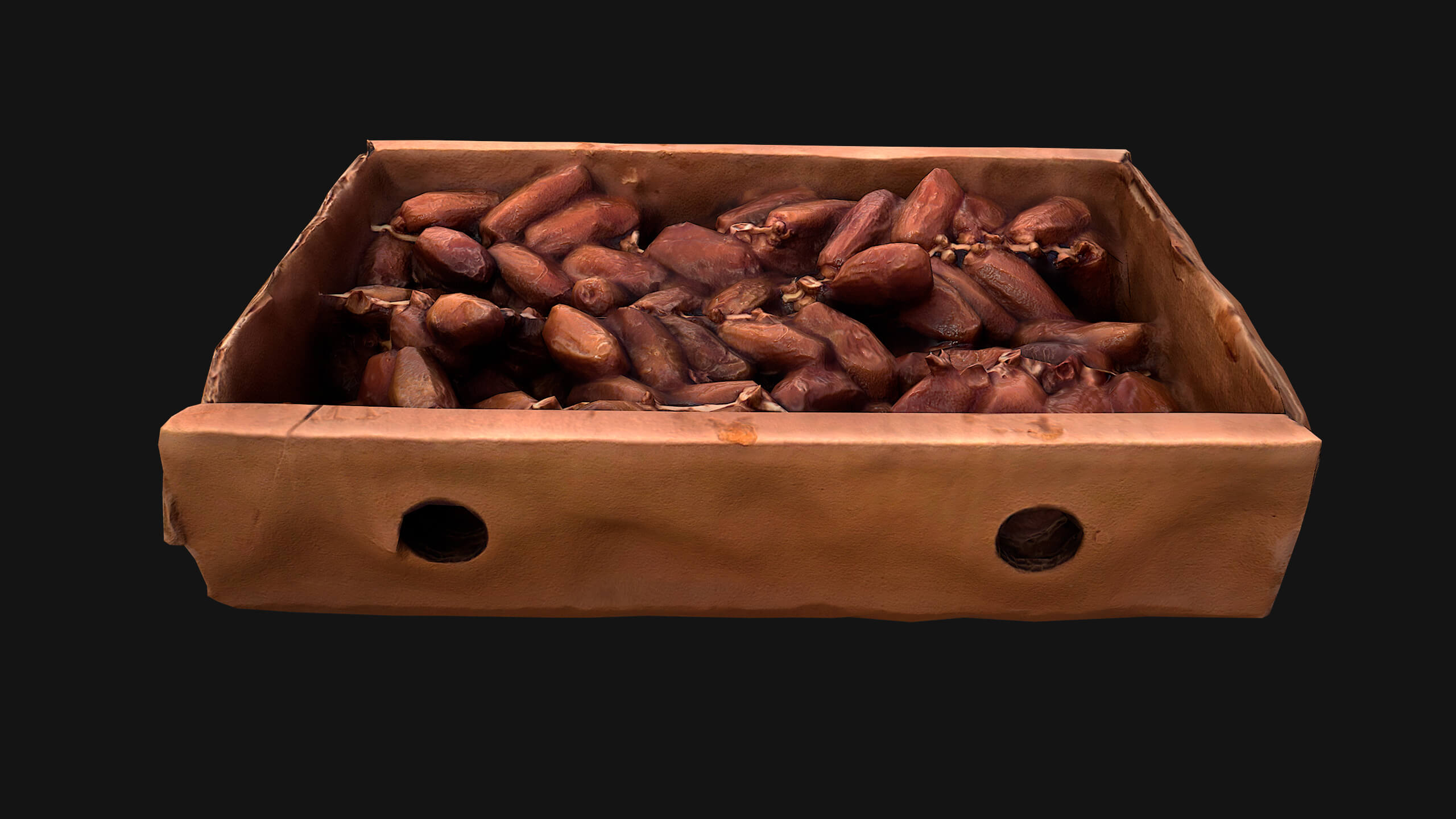 Dates Box Dried Fruits - 3D Model by Dereza