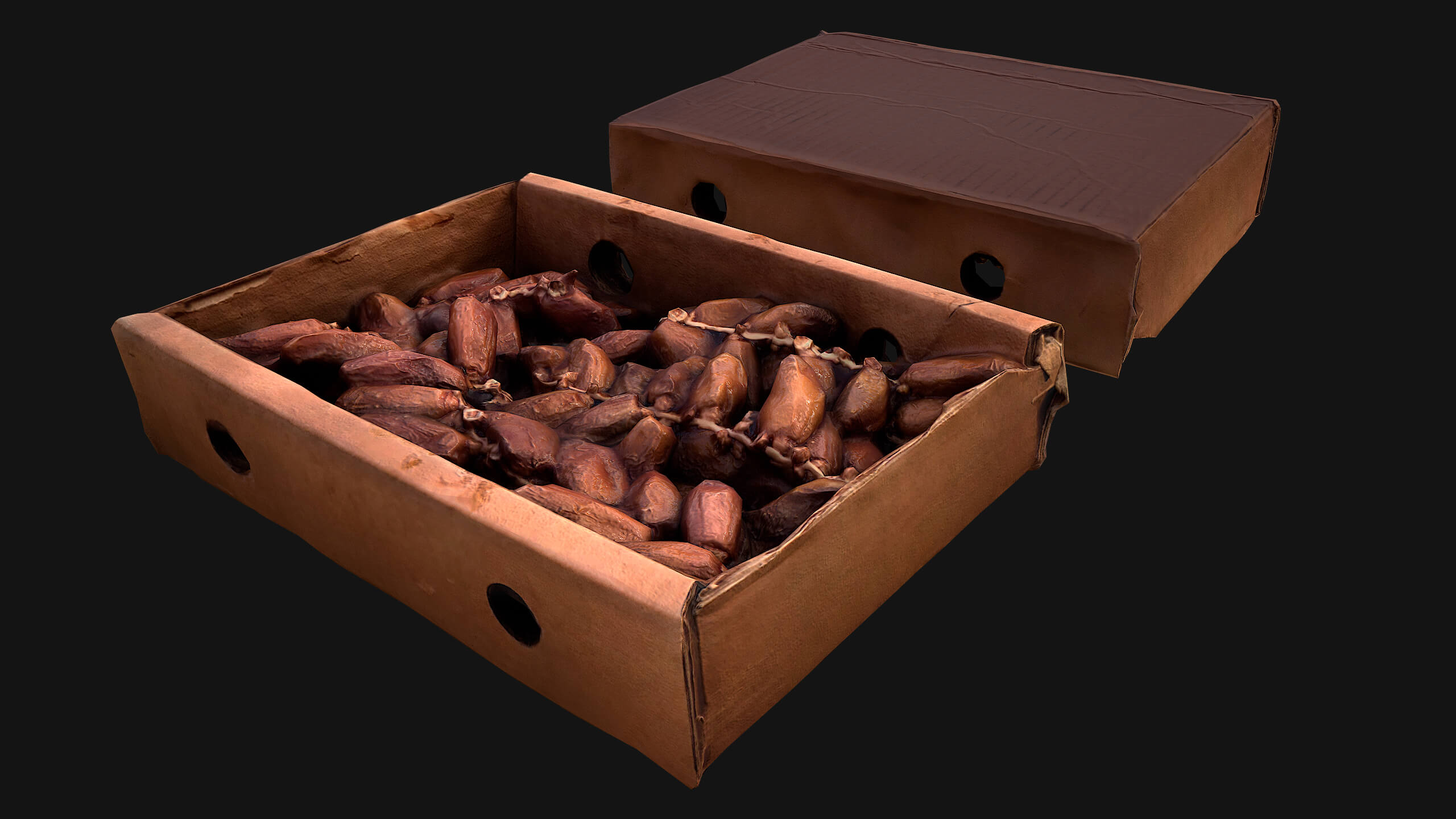 Dates Box Dried Fruits - 3D Model by Dereza
