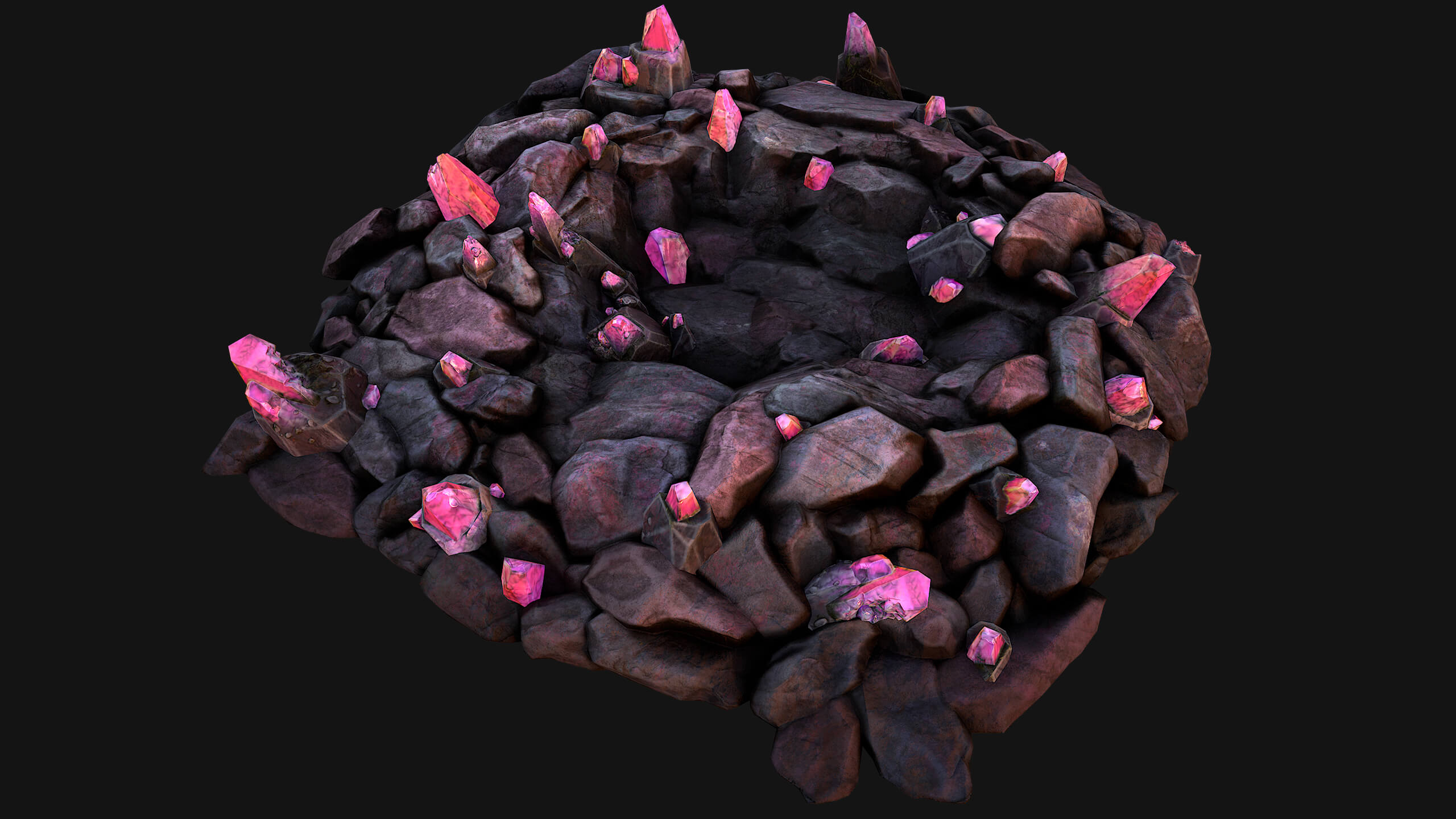 Deposits of Gems and Crystals for Dungeon and Mine - 3D Model by Dereza