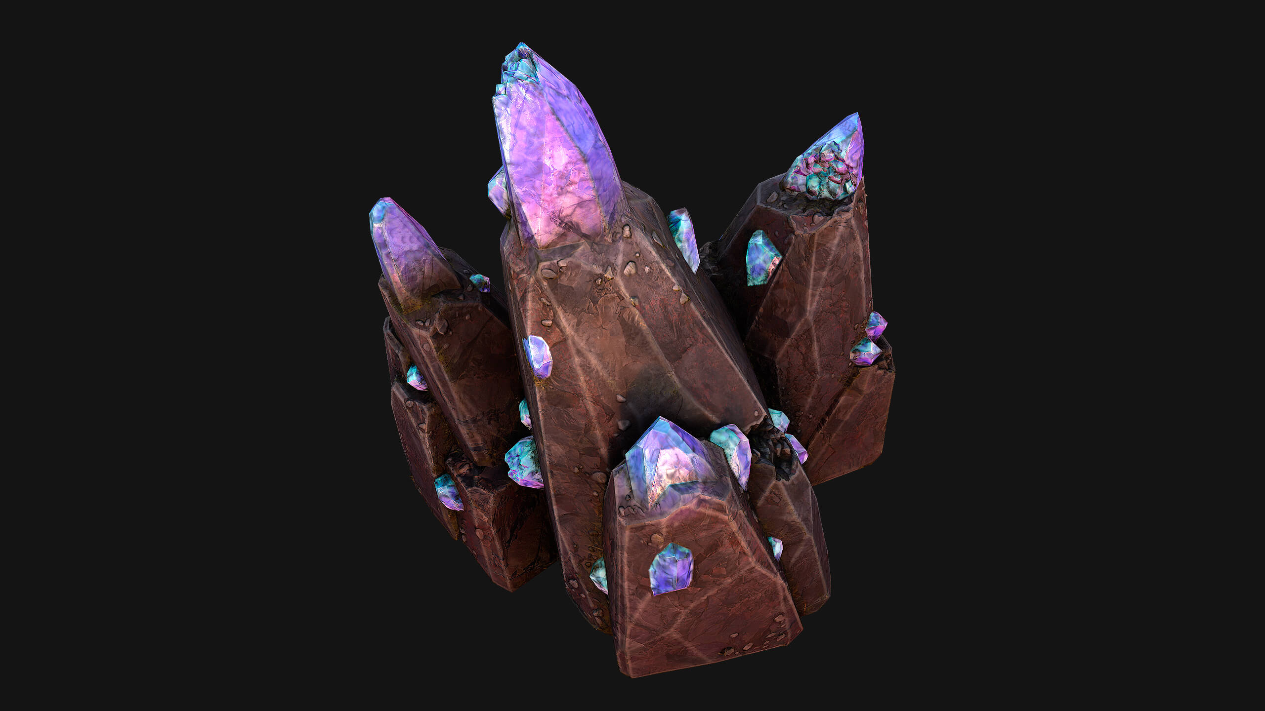 Deposits of Gems and Crystals for Dungeon and Mine - 3D Model by Dereza