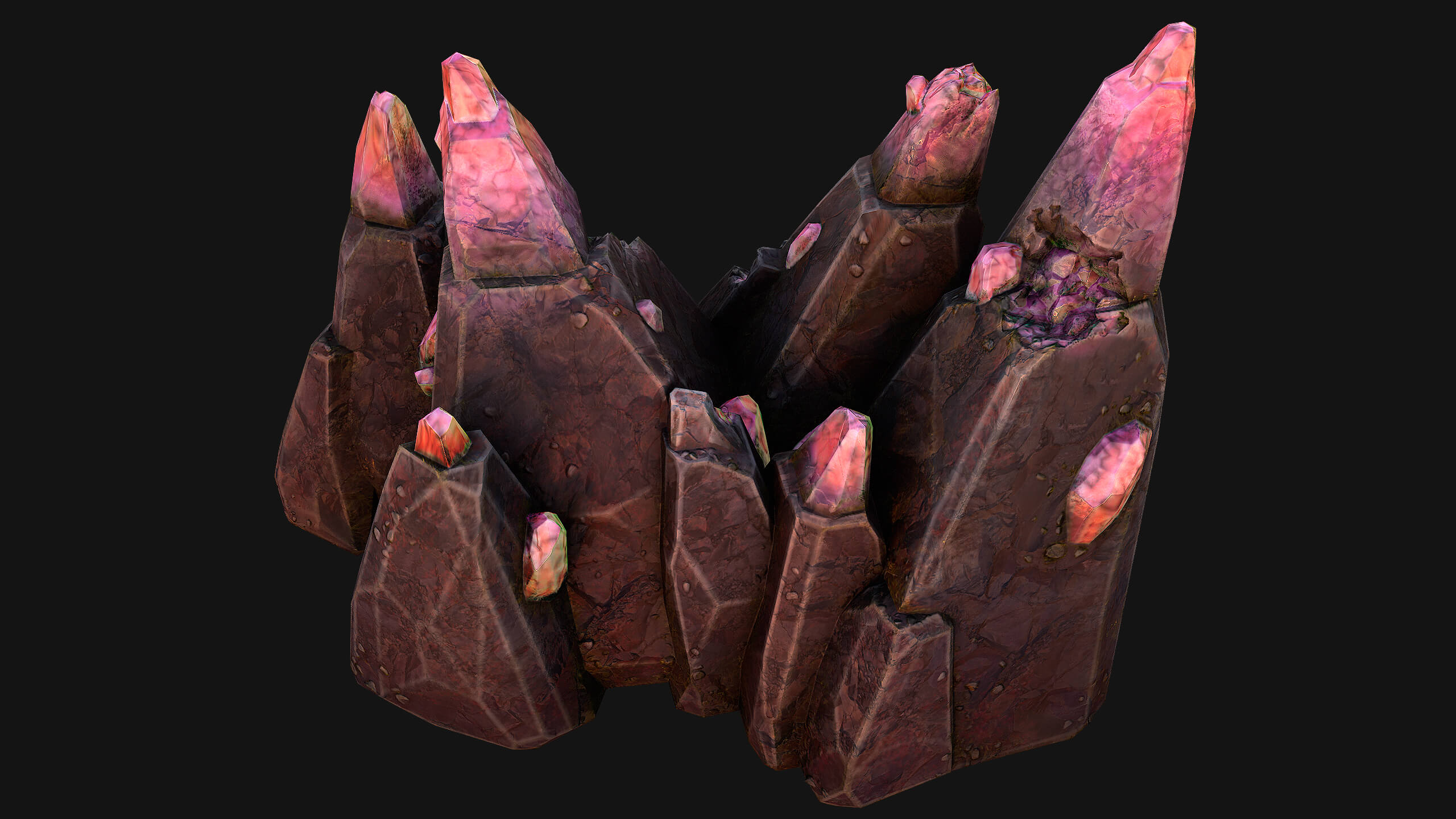 Deposits of Magic Crystals and Gems - 3D Model by Dereza