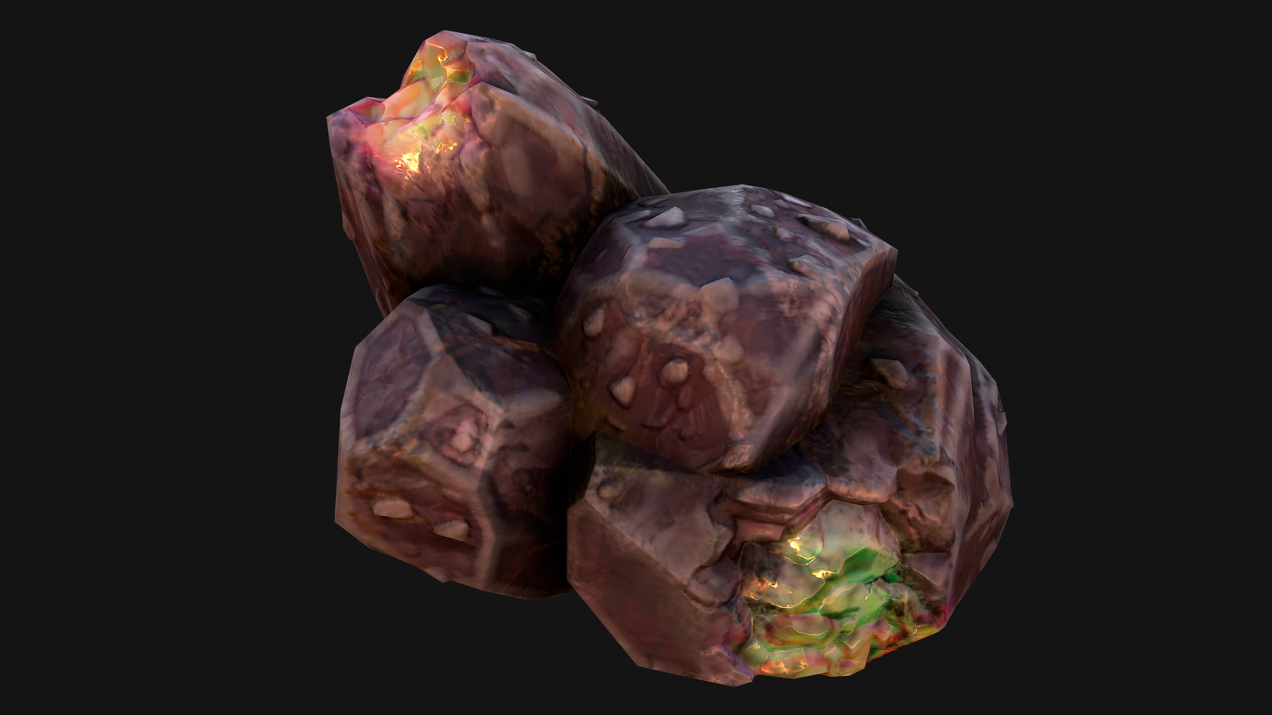 Deposits of Magic Crystals and Gems - 3D Model by Dereza
