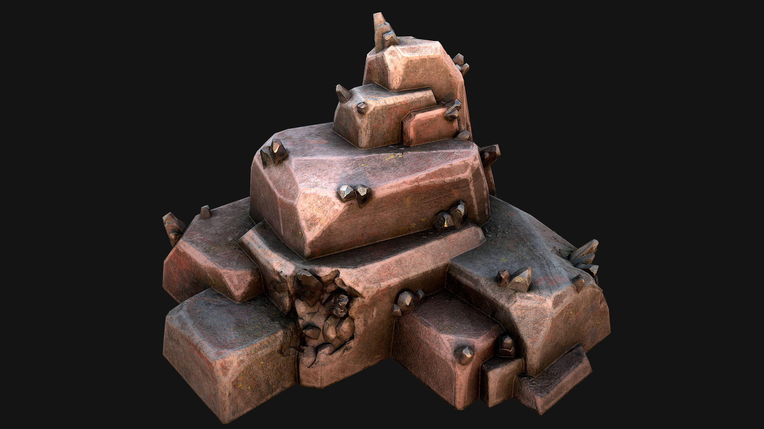 Deposits of Tin Ore Stones and Rocks - 3D Model by Dereza