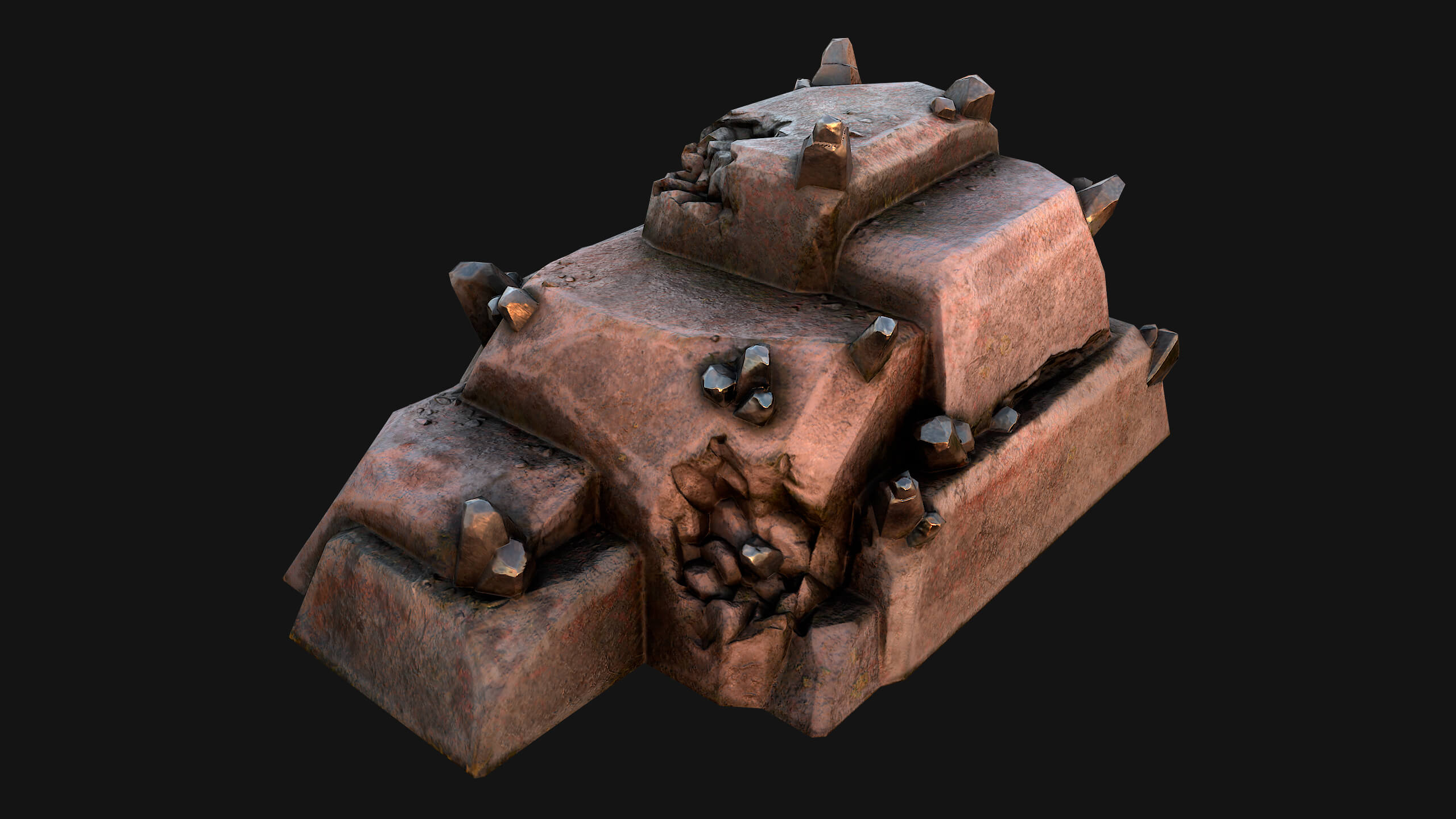 Deposits of Tin Ore Stones and Rocks - 3D Model by Dereza