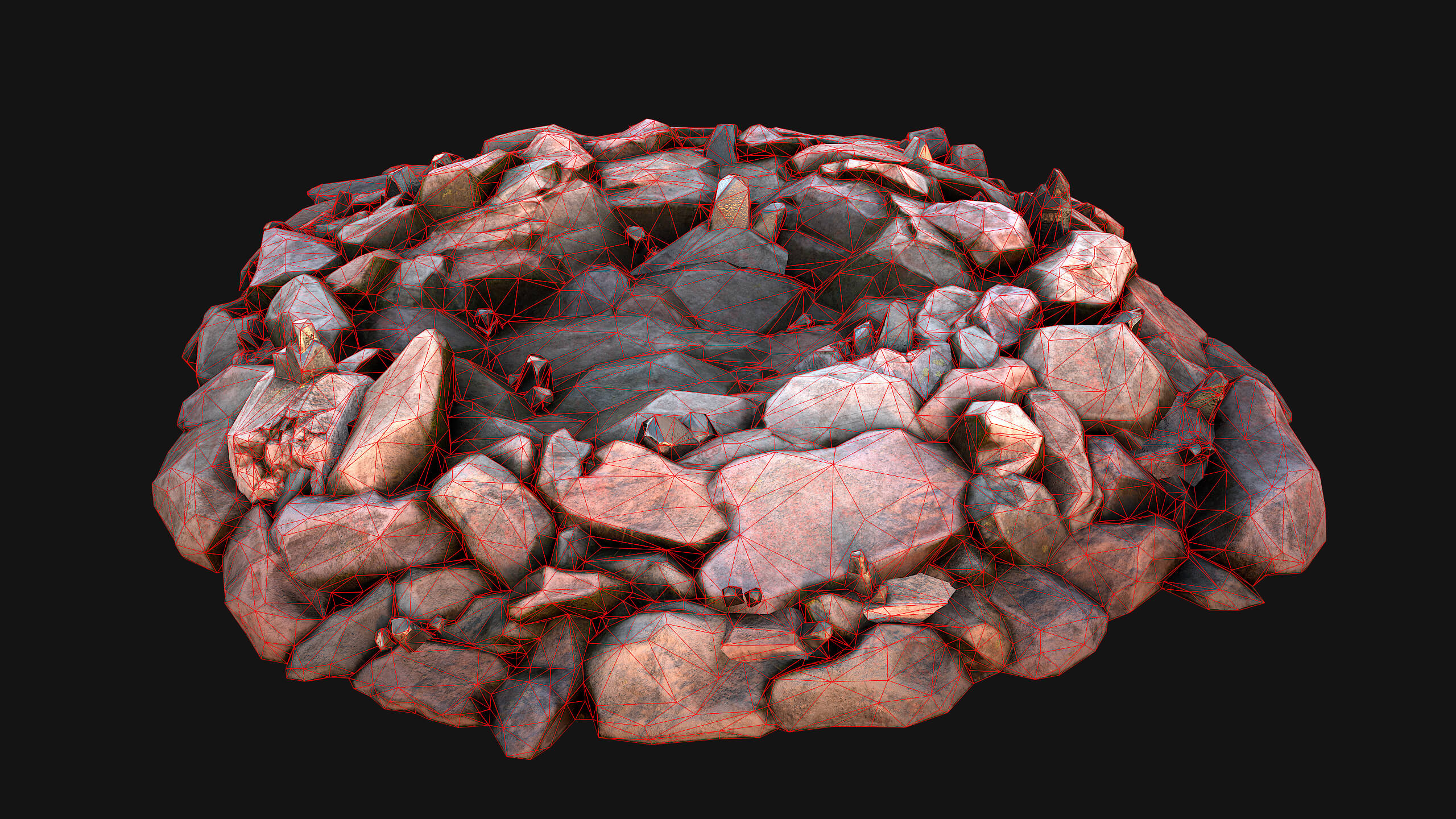 Deposits of Tin Ore Stones and Rocks - 3D Model by Dereza