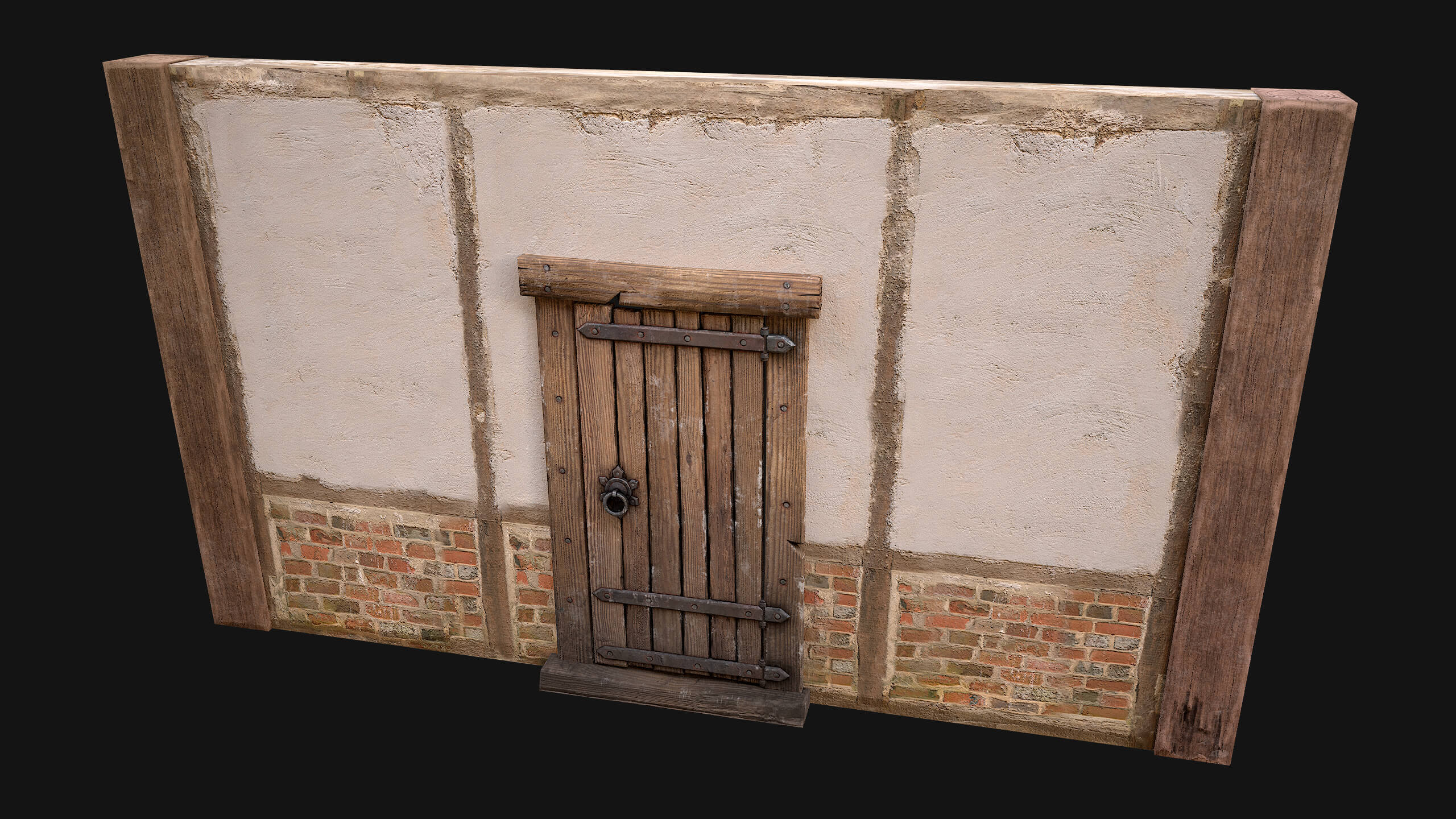 Doors and Walls Medieval Set - 3D Model by Dereza