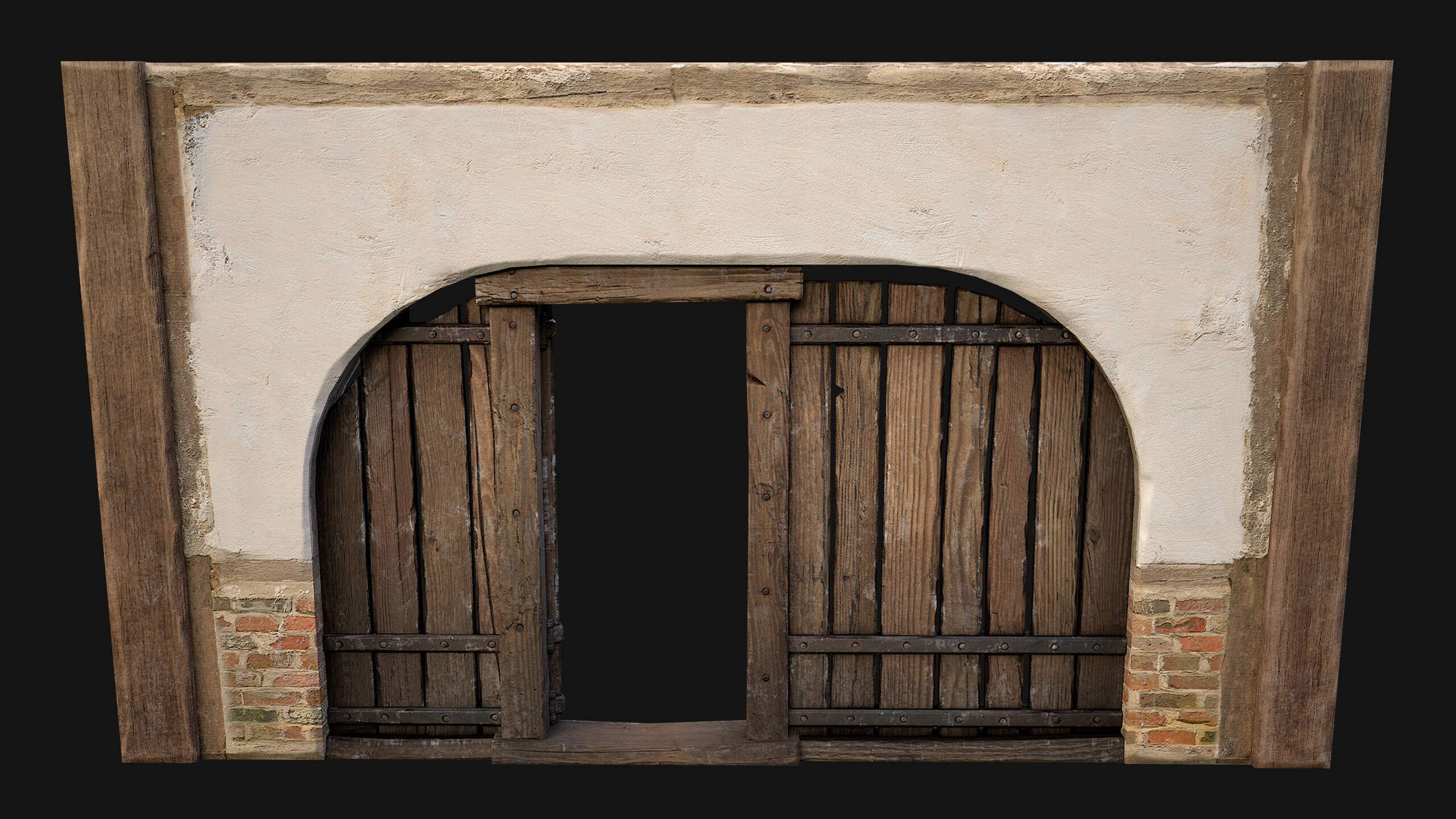 Doors and Walls Medieval Set - 3D Model by Dereza