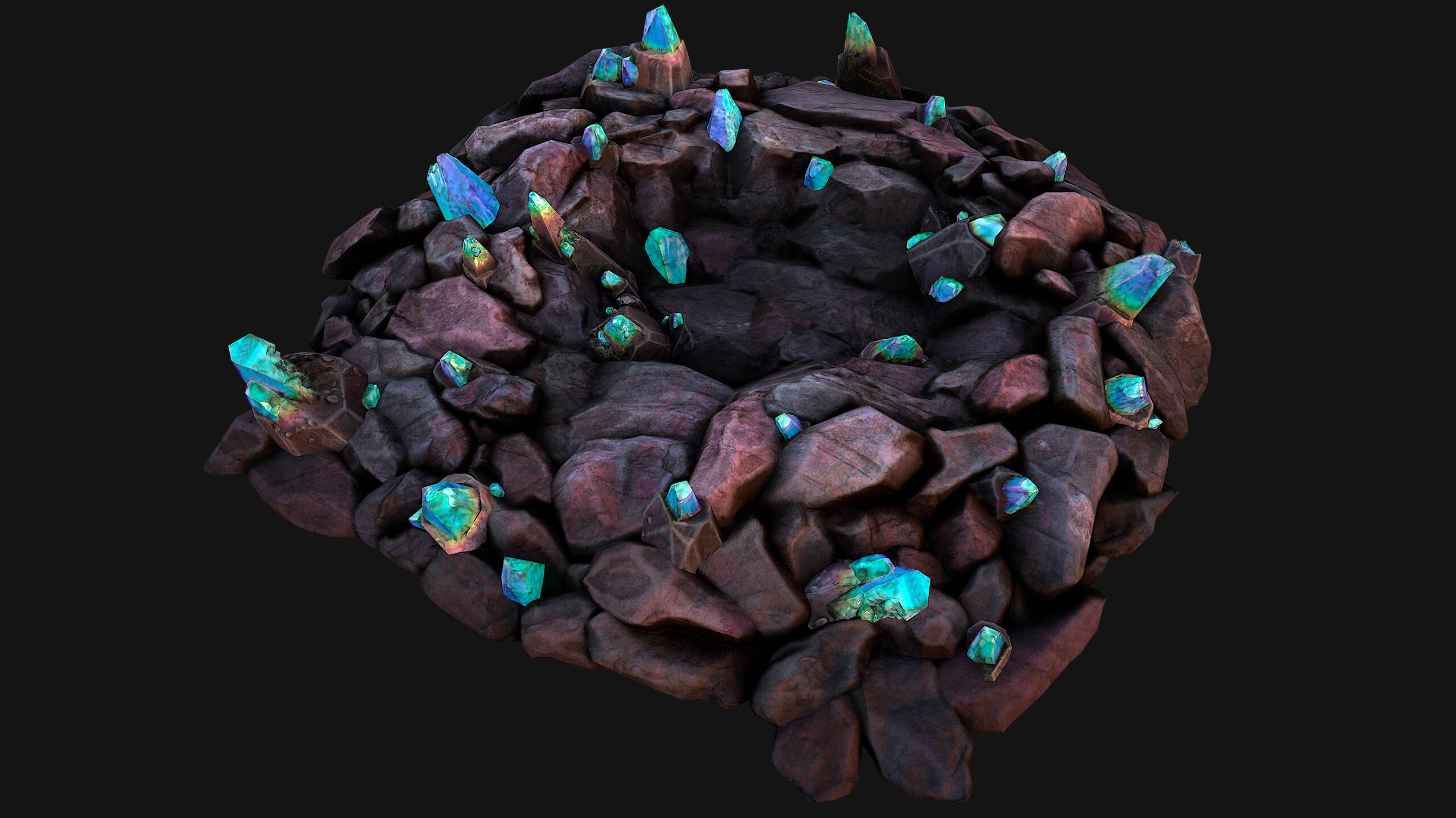 Dungeon Magic Crystals Deposits Ore and Minerals - 3D Model by Dereza